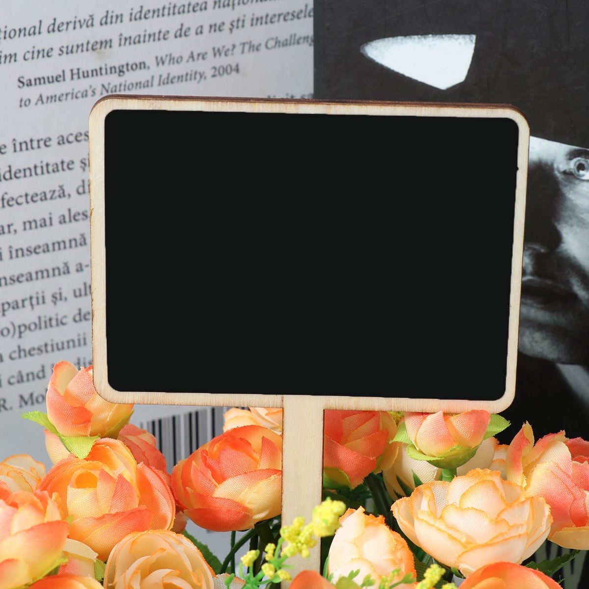 Worgeous Black Wooden Blackboard Mini Square Message Board Table Number ...