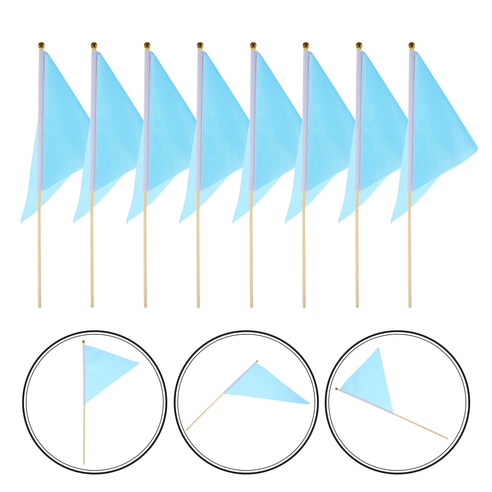 Masteelf 8Pcs Pet Waste Marking Flags Blue Triangular Bamboo Polyester ...