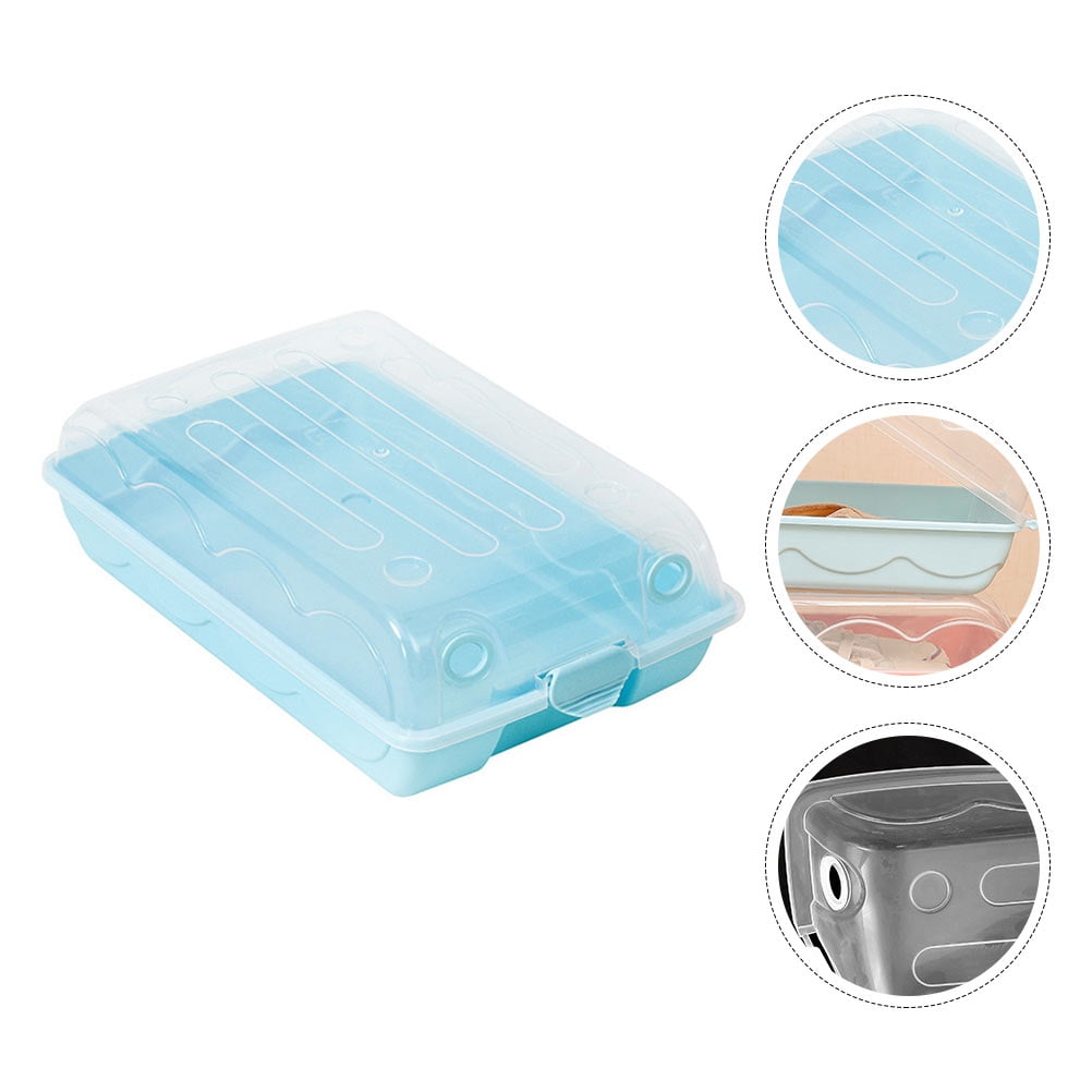 Blue Plastic Shoe Storage Container with Transparent Window for Easy ...