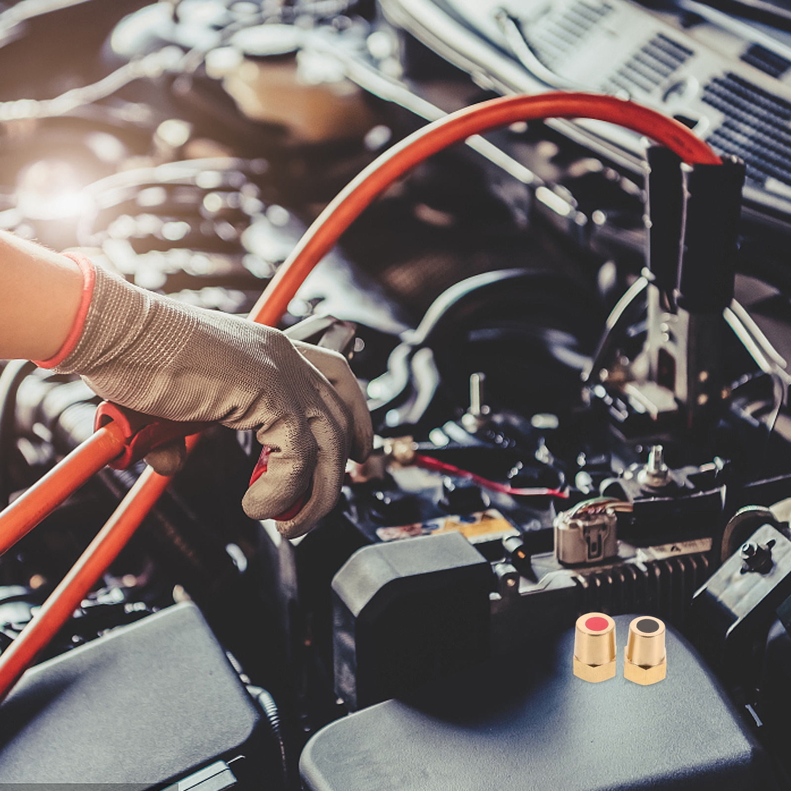 Worgeous Brass Female Thread Battery Terminal Post Adapter 8mm Heavy ...