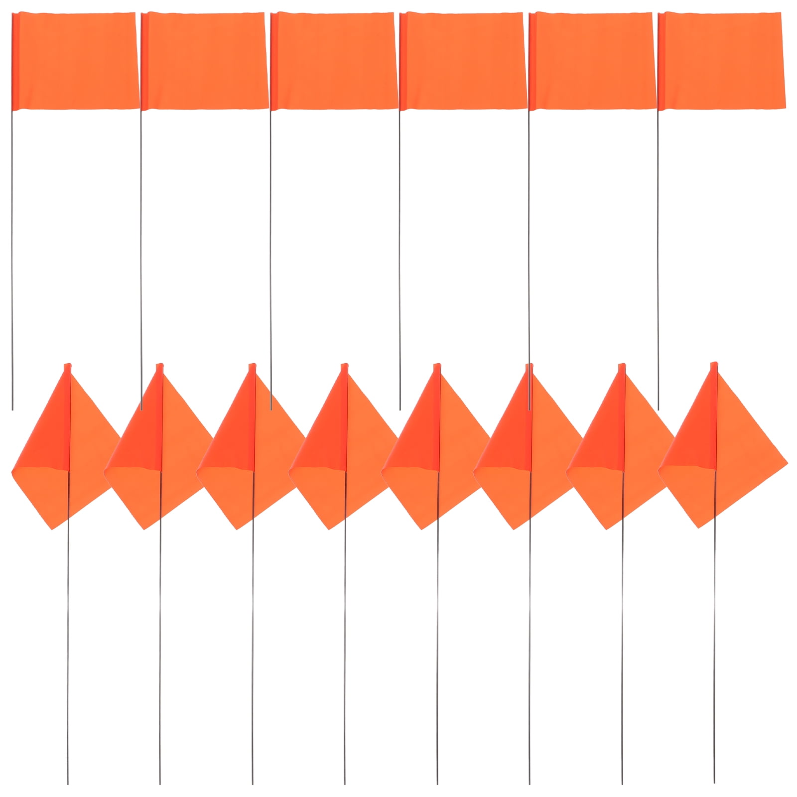 Masteelf 50Pcs Orange Steel Wire PVC Landscape Flags for Construction ...