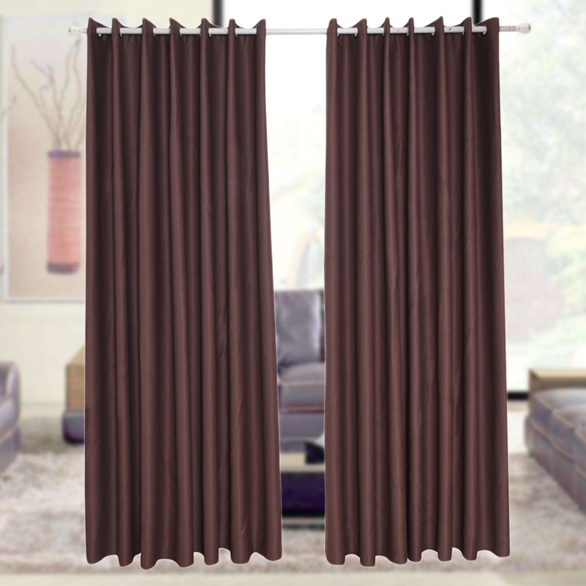 RENACLIPY Brown Thermal Insulated Curtains for Bedroom and Living Room ...