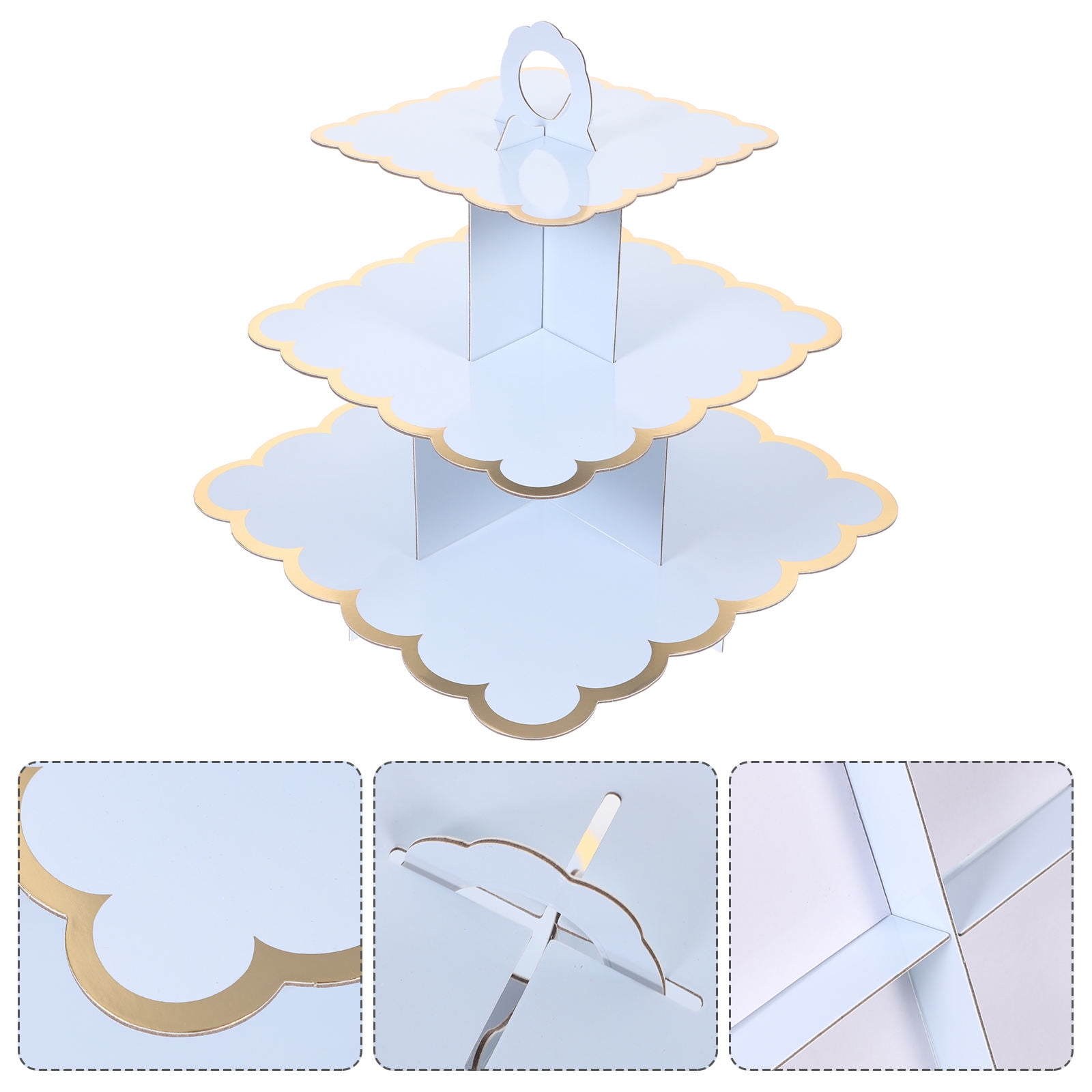 COSMOBETTY Disposable Cake Stand Tiered Shape for Weddings 1Set 11.4X11 ...