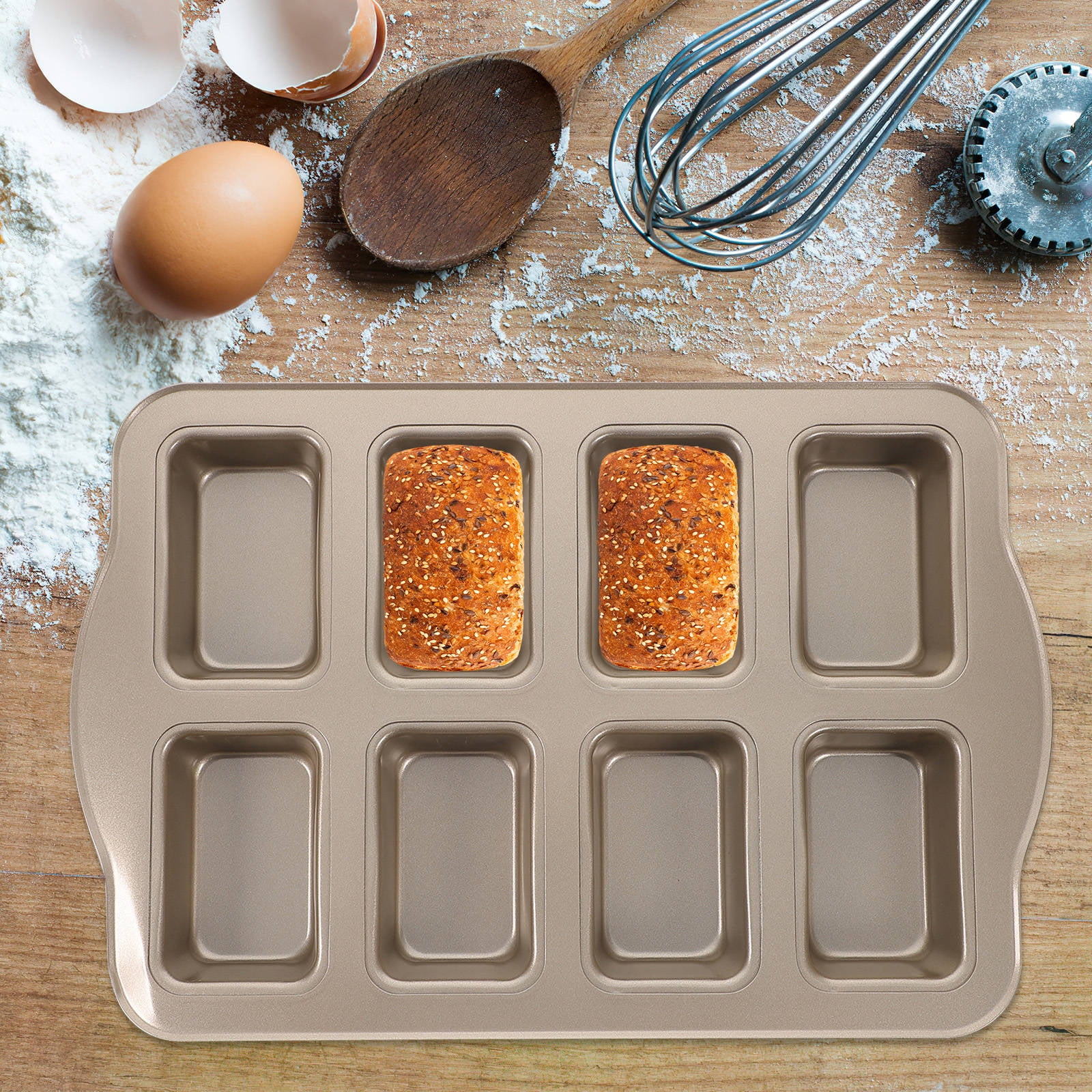 RENACLIPY Loaf Pans For Baking Carbon Steel 1Pack Multi-Grid Home ...