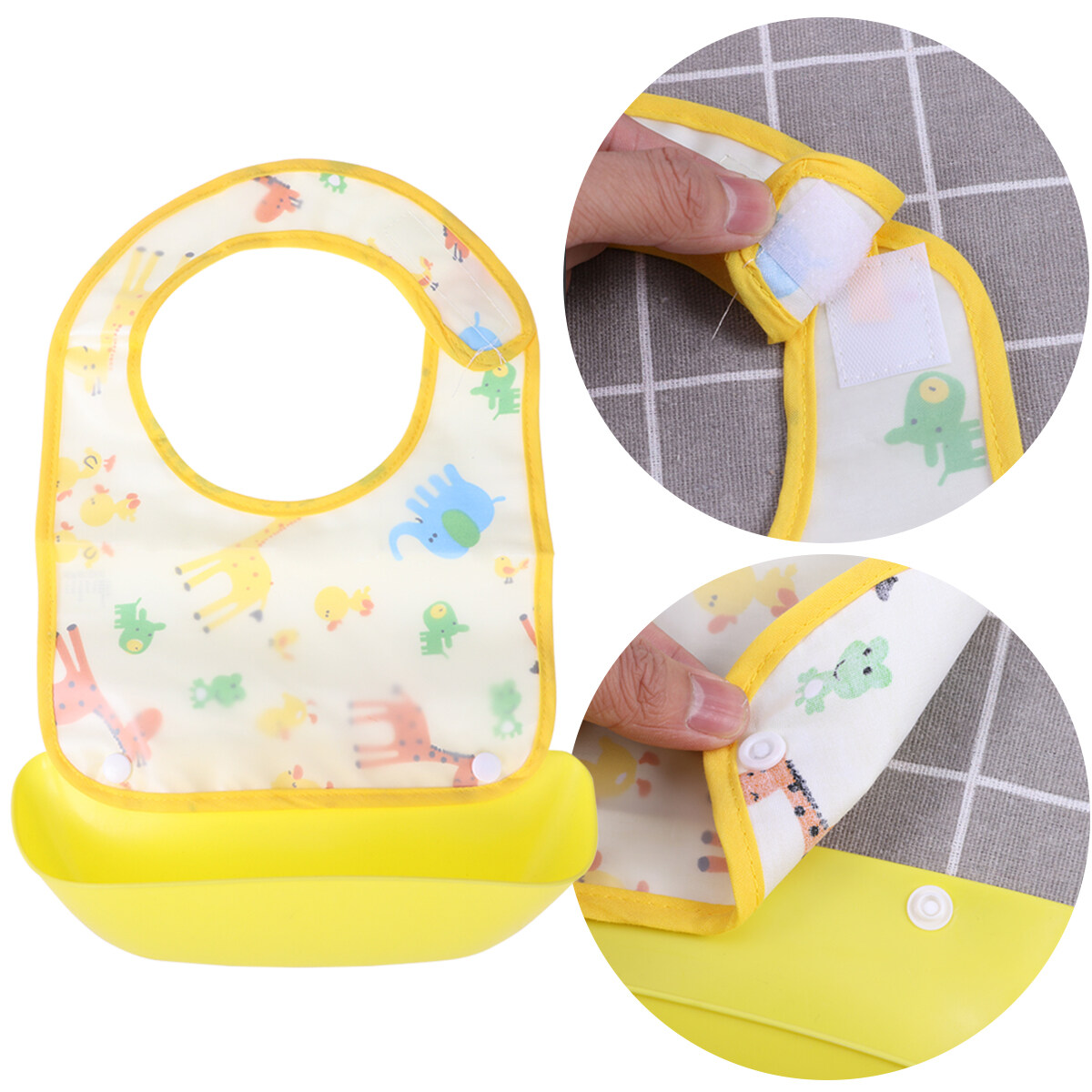 COMPUKAS Baby Bib Yellow PVC 1Pcs 9.1x7.9x0.8In - Walmart.com