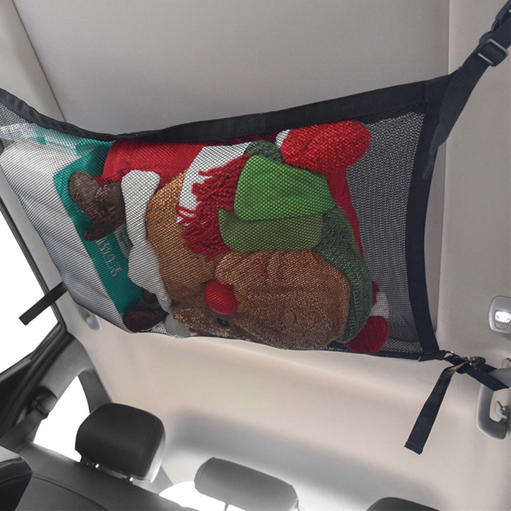 Worgeous Car Ceiling Storage Storage Net with Zipper Car Interior Roof ...