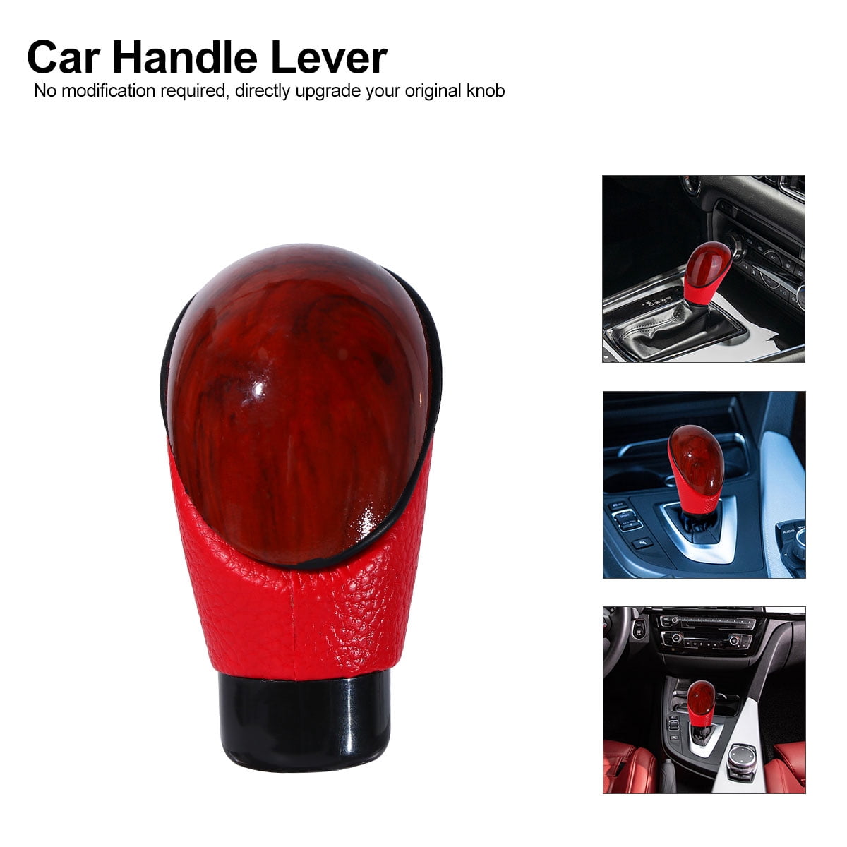 Worgeous Car Gear Head Automatic Cover Shifter Knob Accessories Red ...