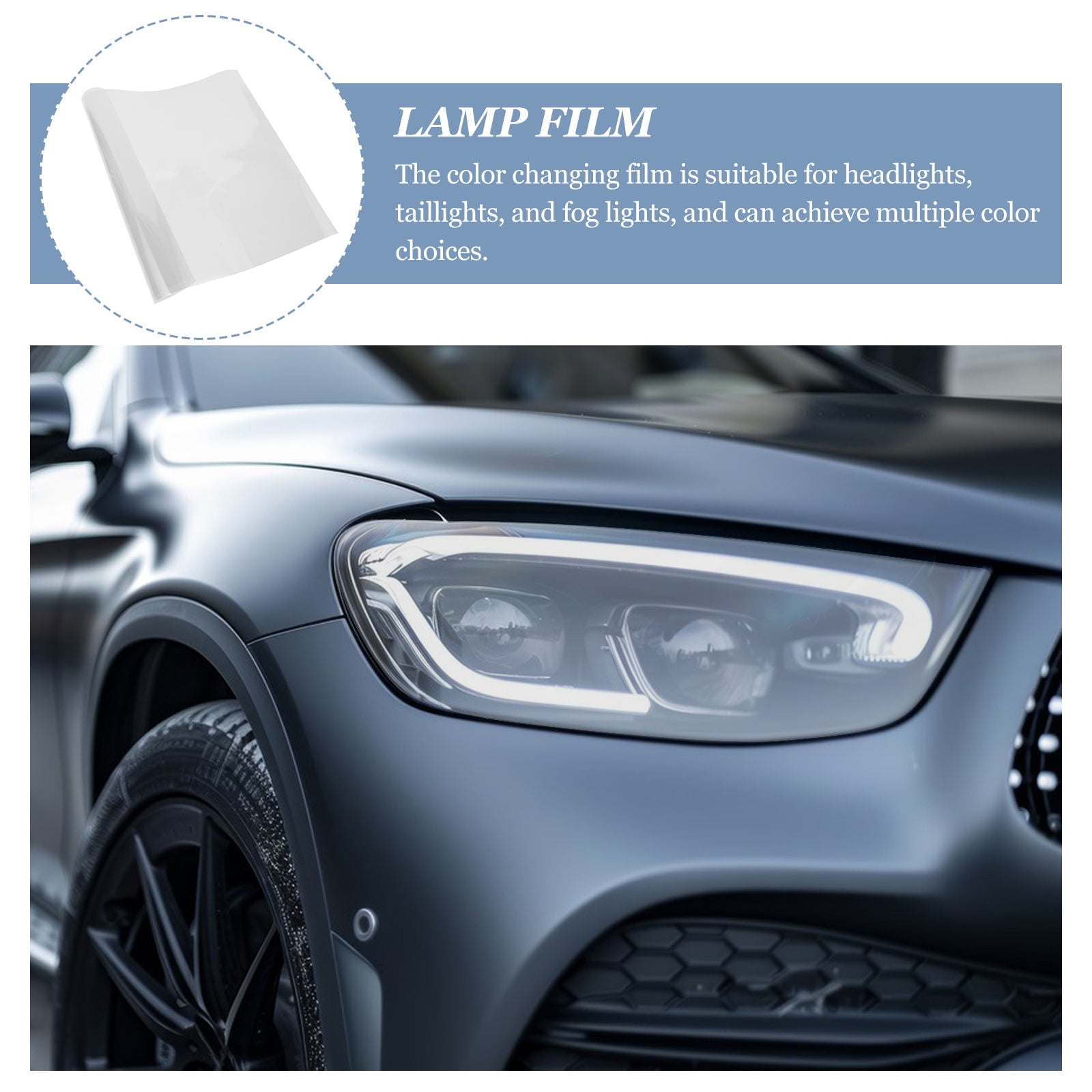 Worgeous Car Light Tint Film 120x40cm Transparent PVC Vinyl Wrap for Headlights Tail Lights Auto ...