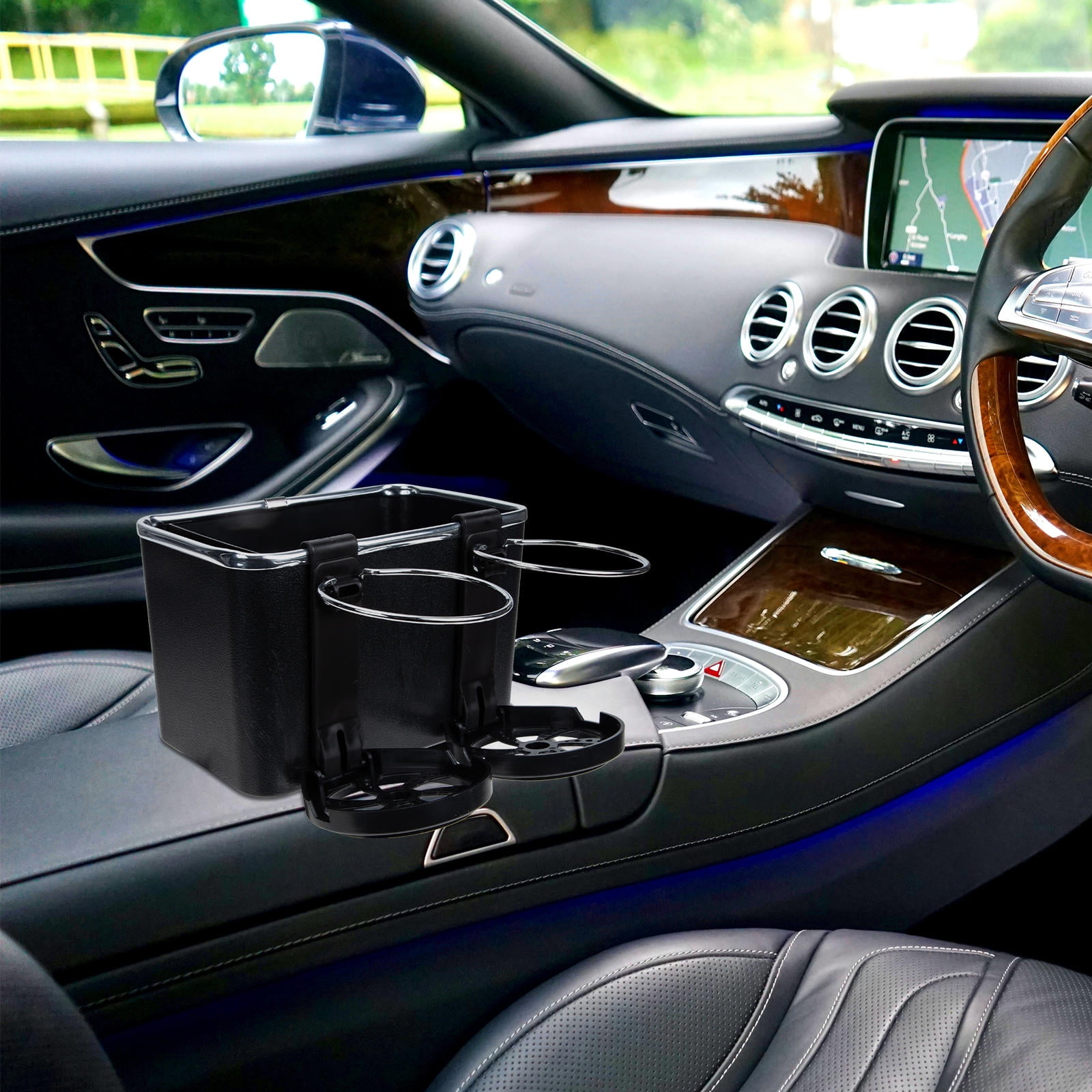 Worgeous Car Storage Box Center Cup Holder Expander Boxes Cars Black ...