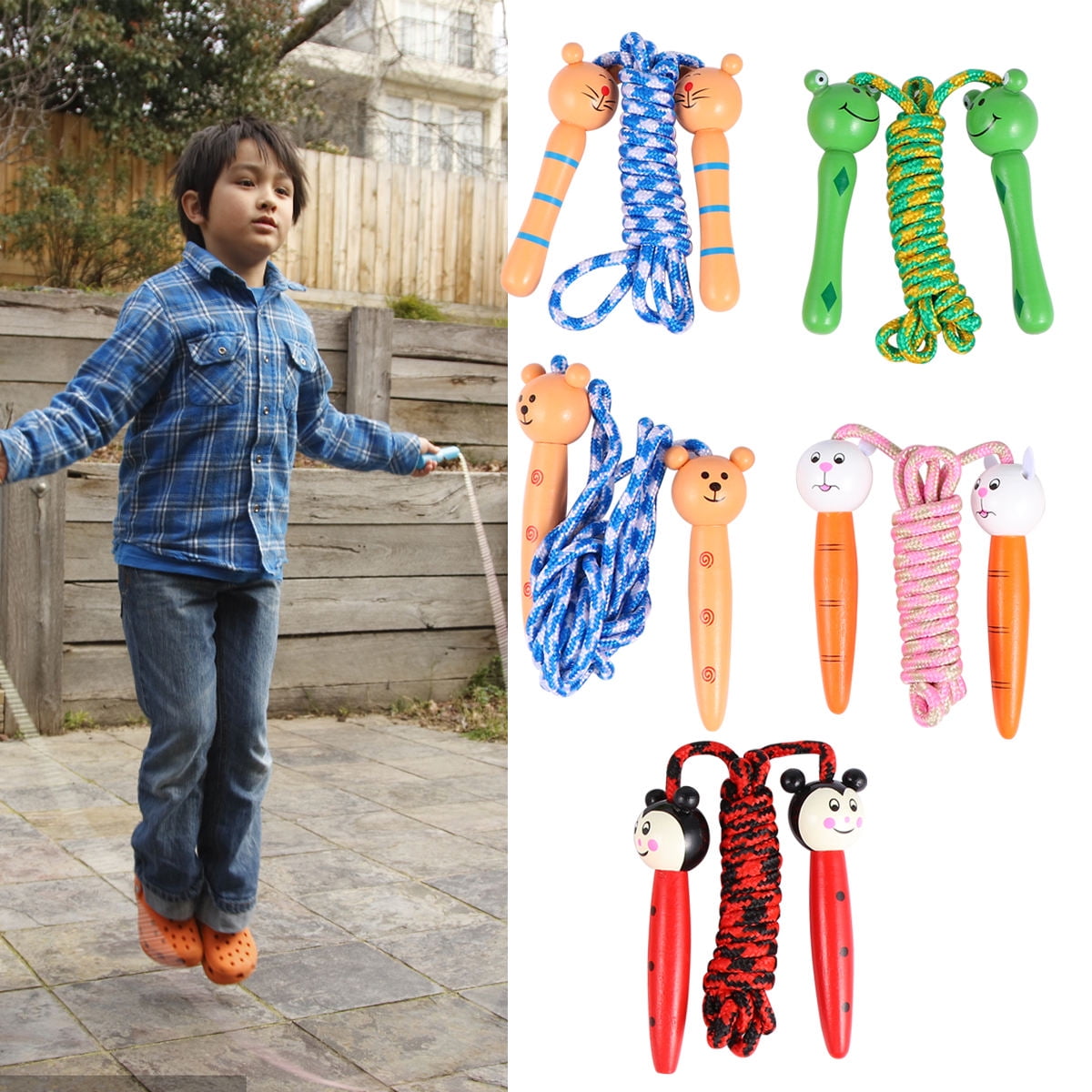 Worgeous Cartoon Skipping Rope with Cotton Rope and Ergonomic Handle ...