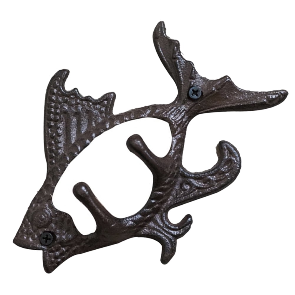 Worgeous Cast Iron Fish Wall Hook Heavy-Duty Metal Wall Hook for Garden ...