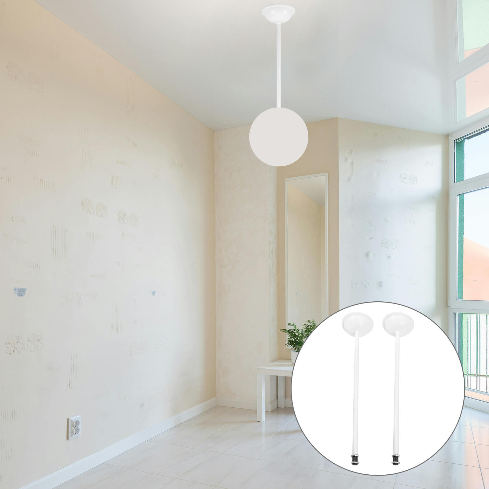 Worgeous Ceiling Light Extension Pole Lighting Fixture Adapter ...