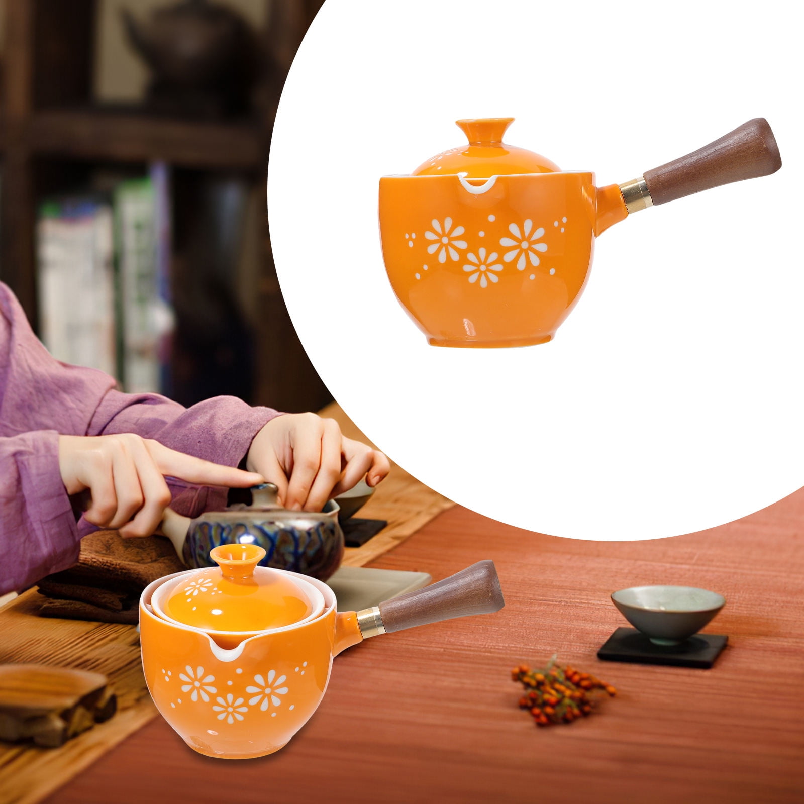 Worgeous Loose Leaf Tea Pot Ceramic Teapot Wooden 1Set - Walmart.com