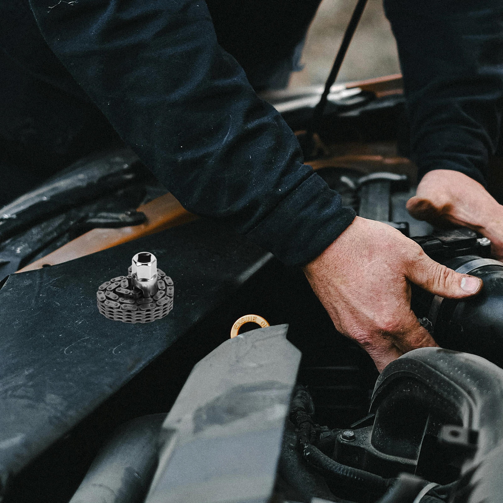 RENACLIPY 52 section chain oil filter removal chrome vanadium steel for ...