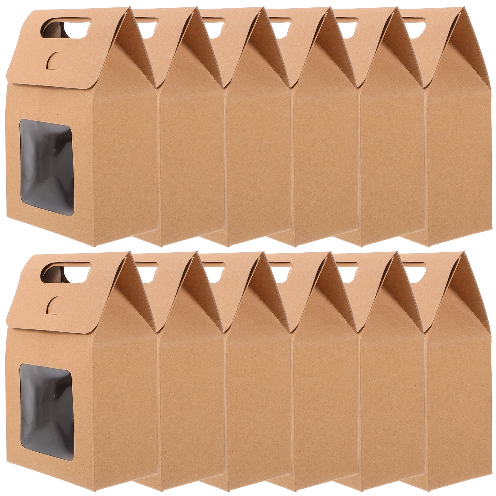 Worgeous Clear Lid Packaging Boxes Bakery Bag with Window Bins Parts ...