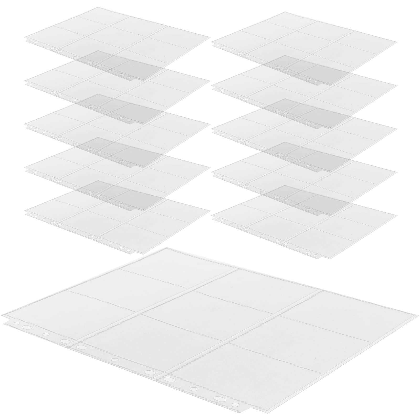 Worgeous Clear PVC Card Sleeves for Binder 10 Sheets Protective Storage ...