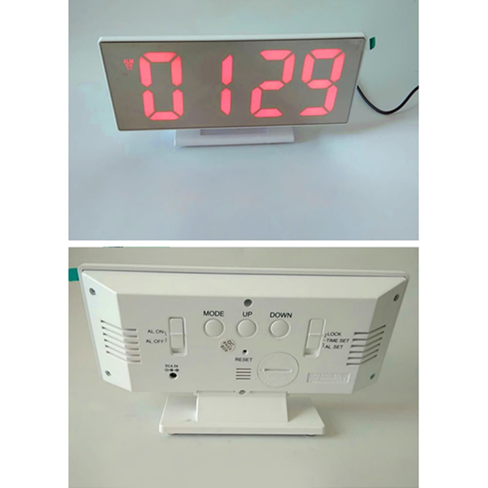 Worgeous Clocks Low Light Clock Large Screen Clock Size 3 White ...