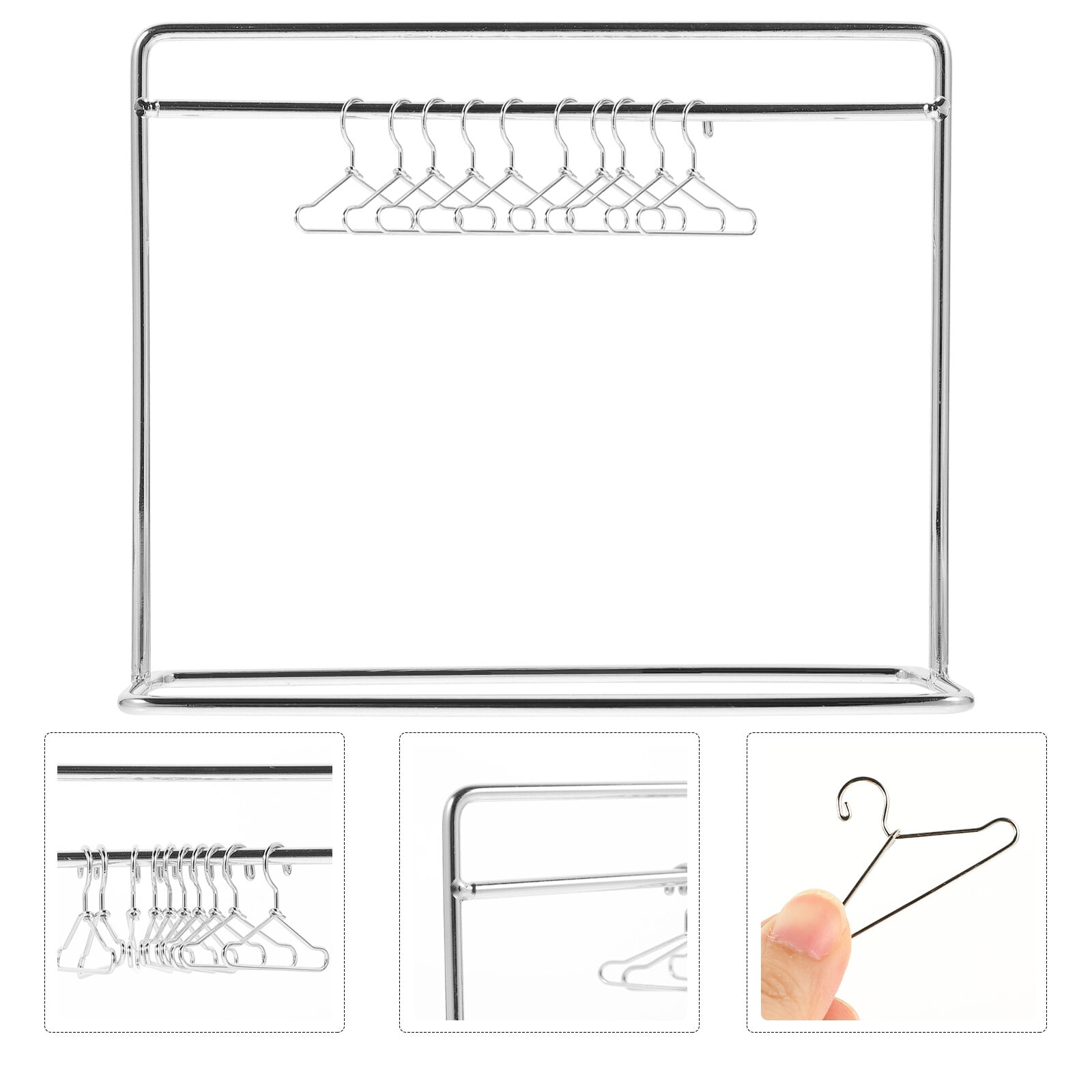 Worgeous Clothing Rack DIY Mini Clothes Hanger Drying Rod Doll Display ...