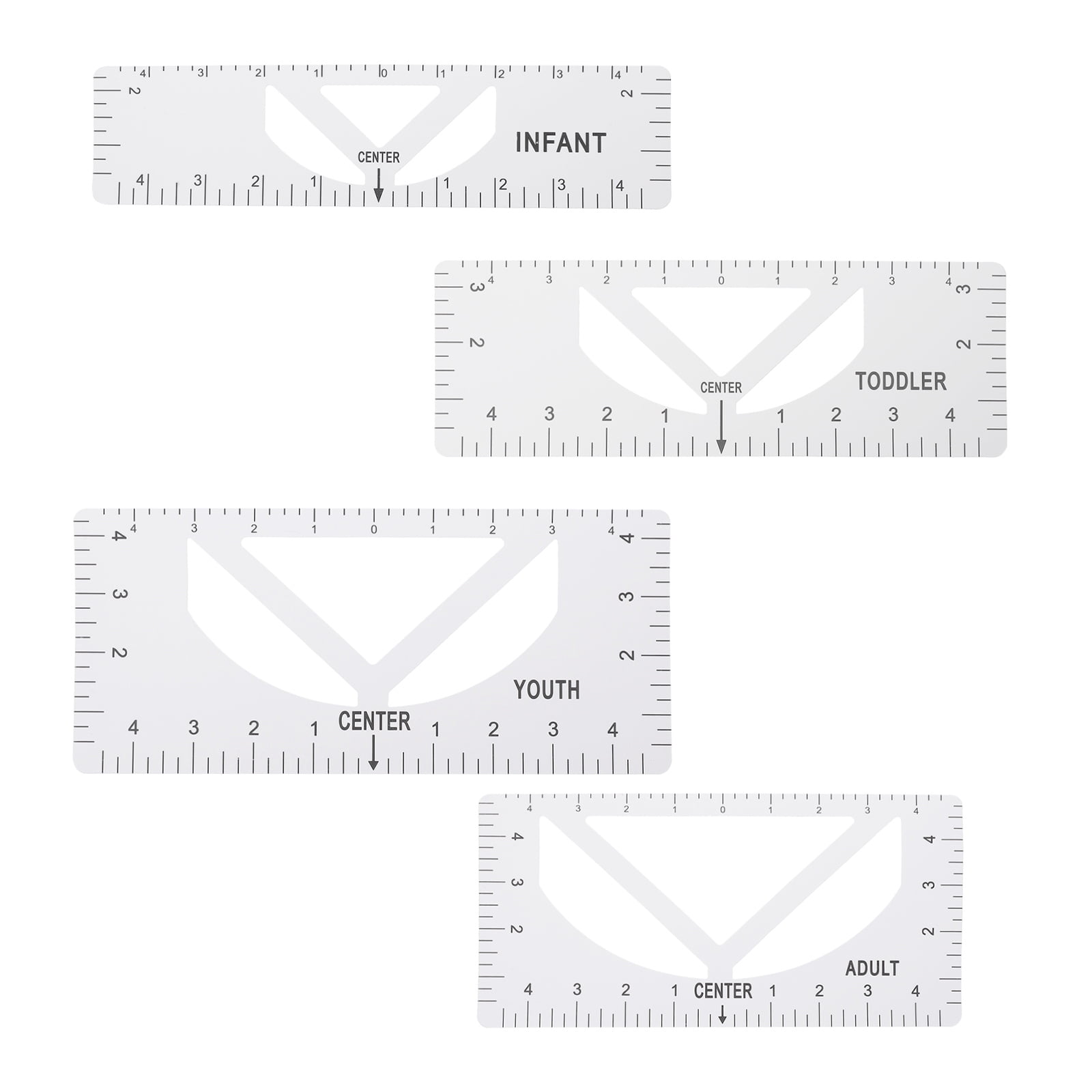 Worgeous Clothing Size Chart T-Shirt Measuring Tool Combination Ruler ...