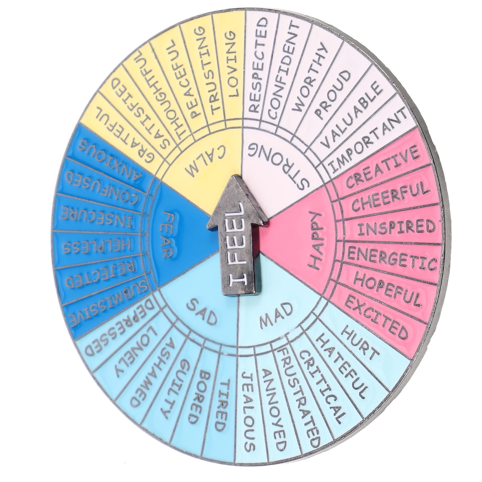 Worgeous Color Wheel Brooch Social Rotating Emotion Wheel Pin Metal ...