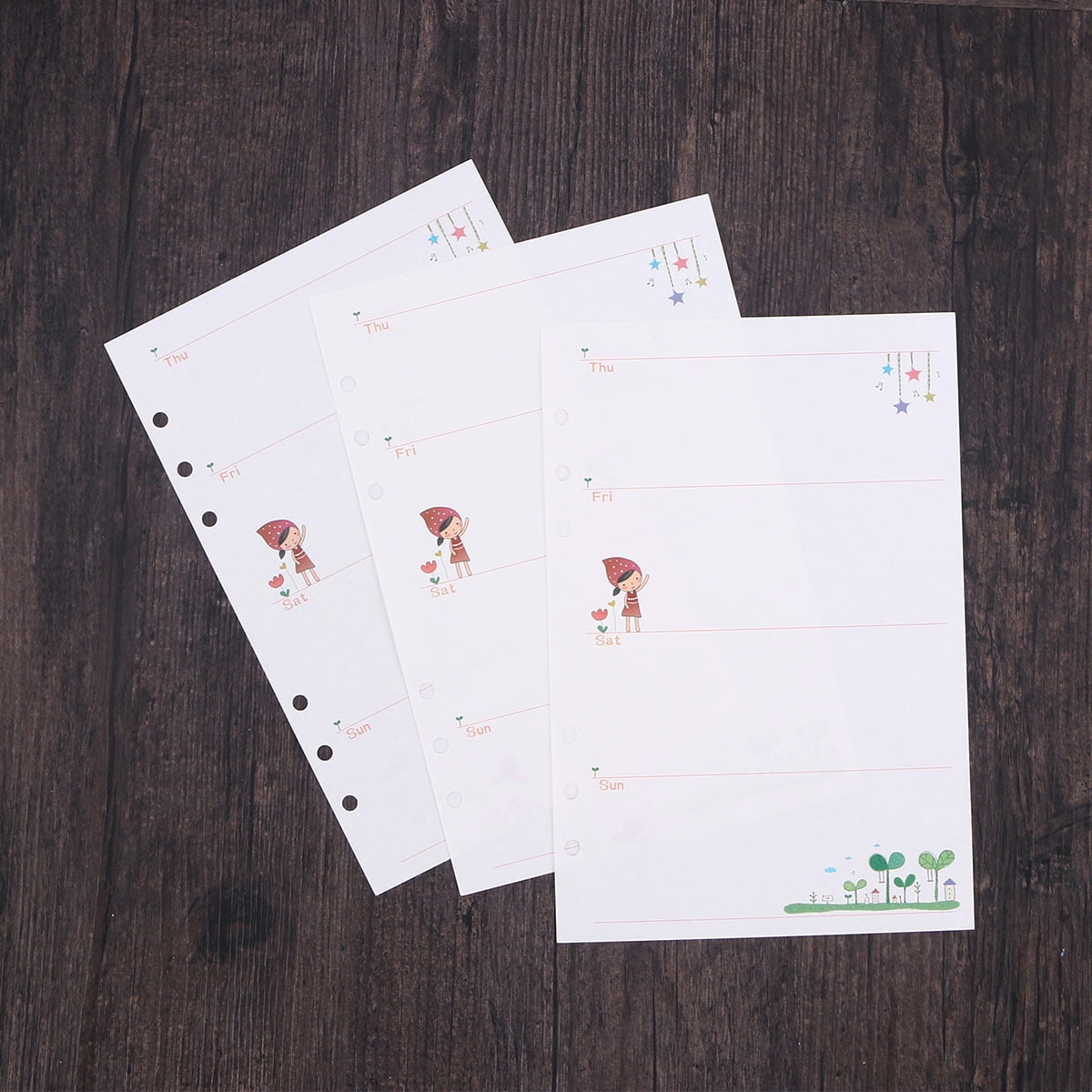 Worgeous Colorful A5 Size Loose Leaf Paper Refills for Spiral Notebook ...