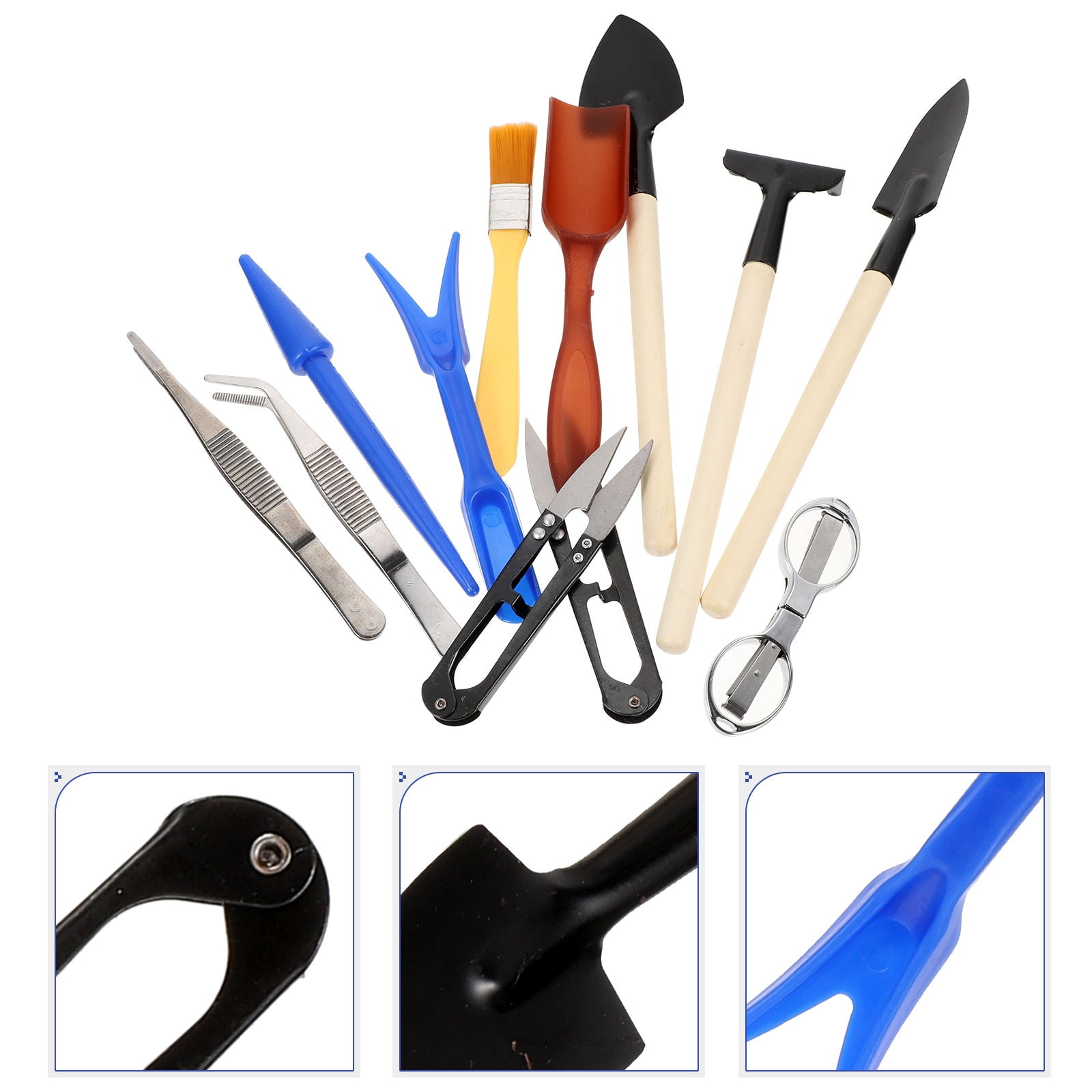 Raindrops Hand Digging Garden Tools Wooden Iron 1Set 7.86X1.57X0.04in ...