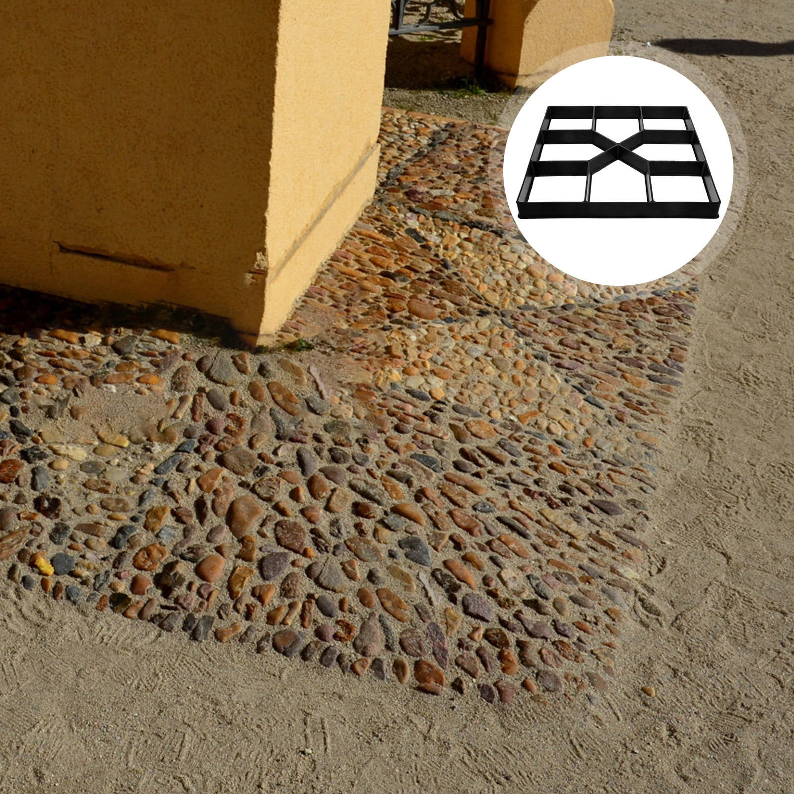 Worgeous Concrete Walk Maker Forms Stone Paver Mold Paving Cement Black ...