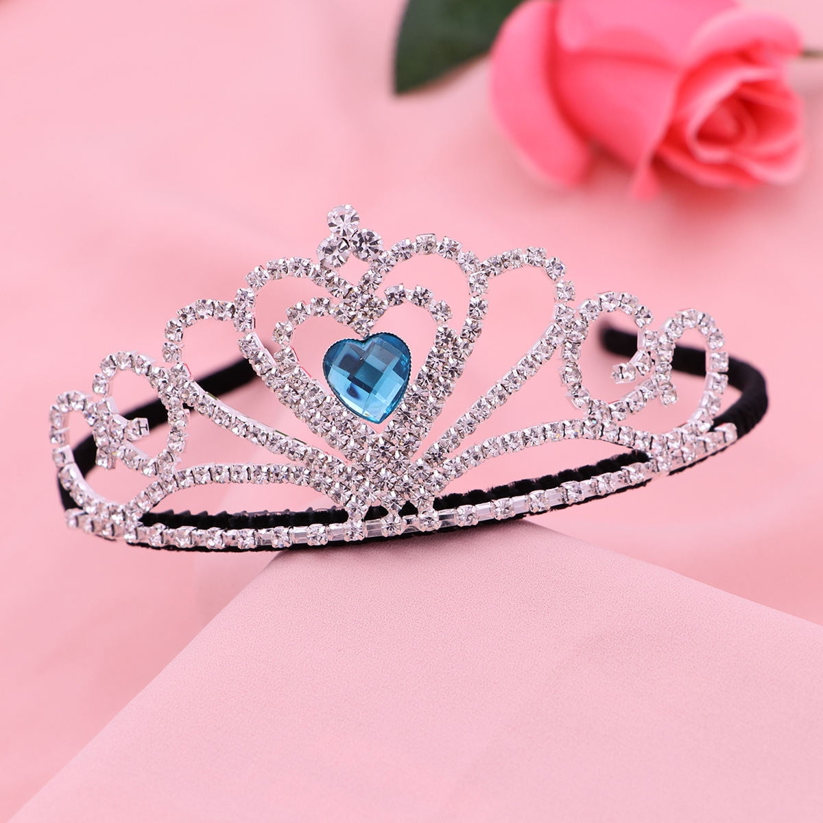 Worgeous Crystal Children Tiara Crown with Heart Design for Kids Use ...