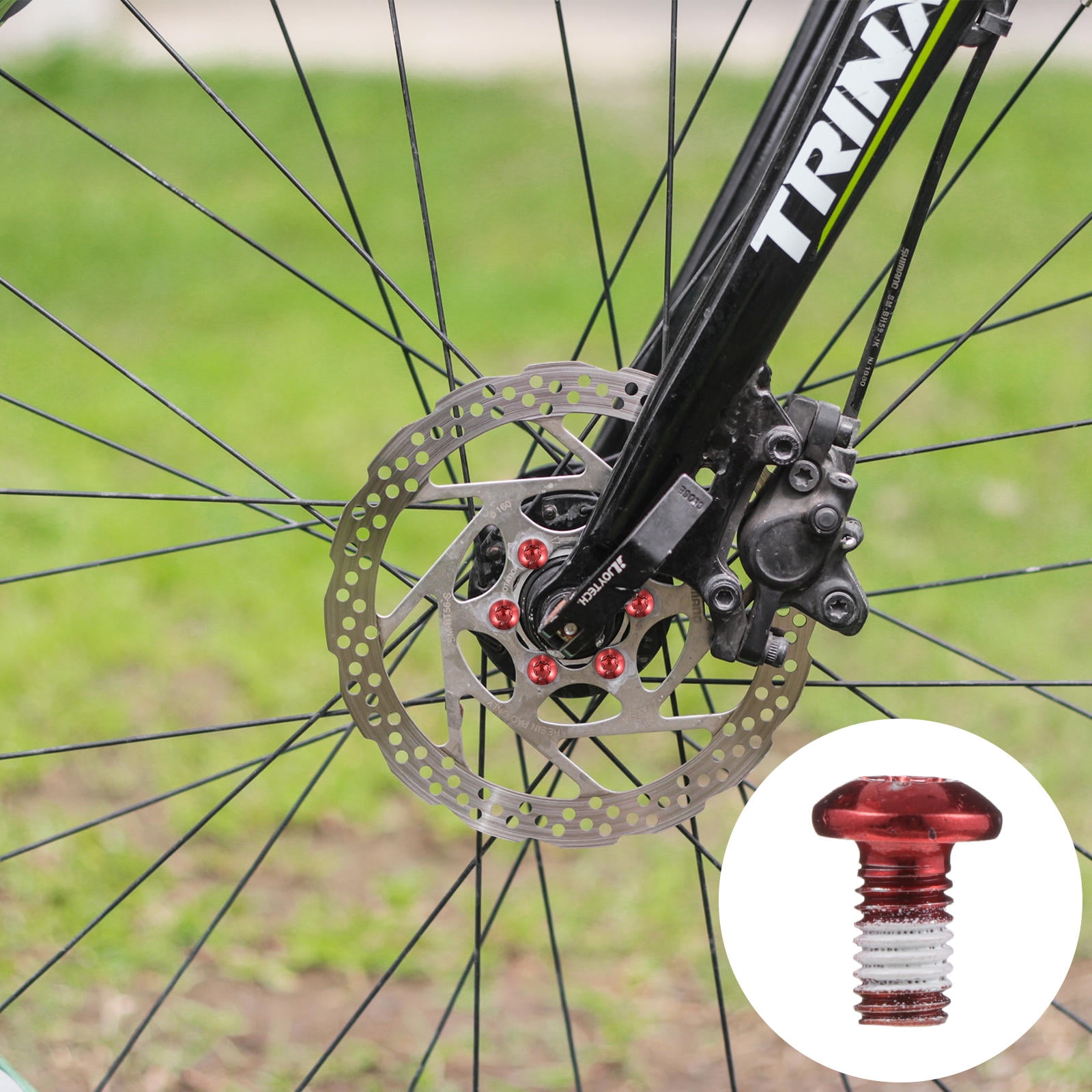 Worgeous Disc Brake Bolts Bicycle Bike Parts and Accessories Screws Red ...