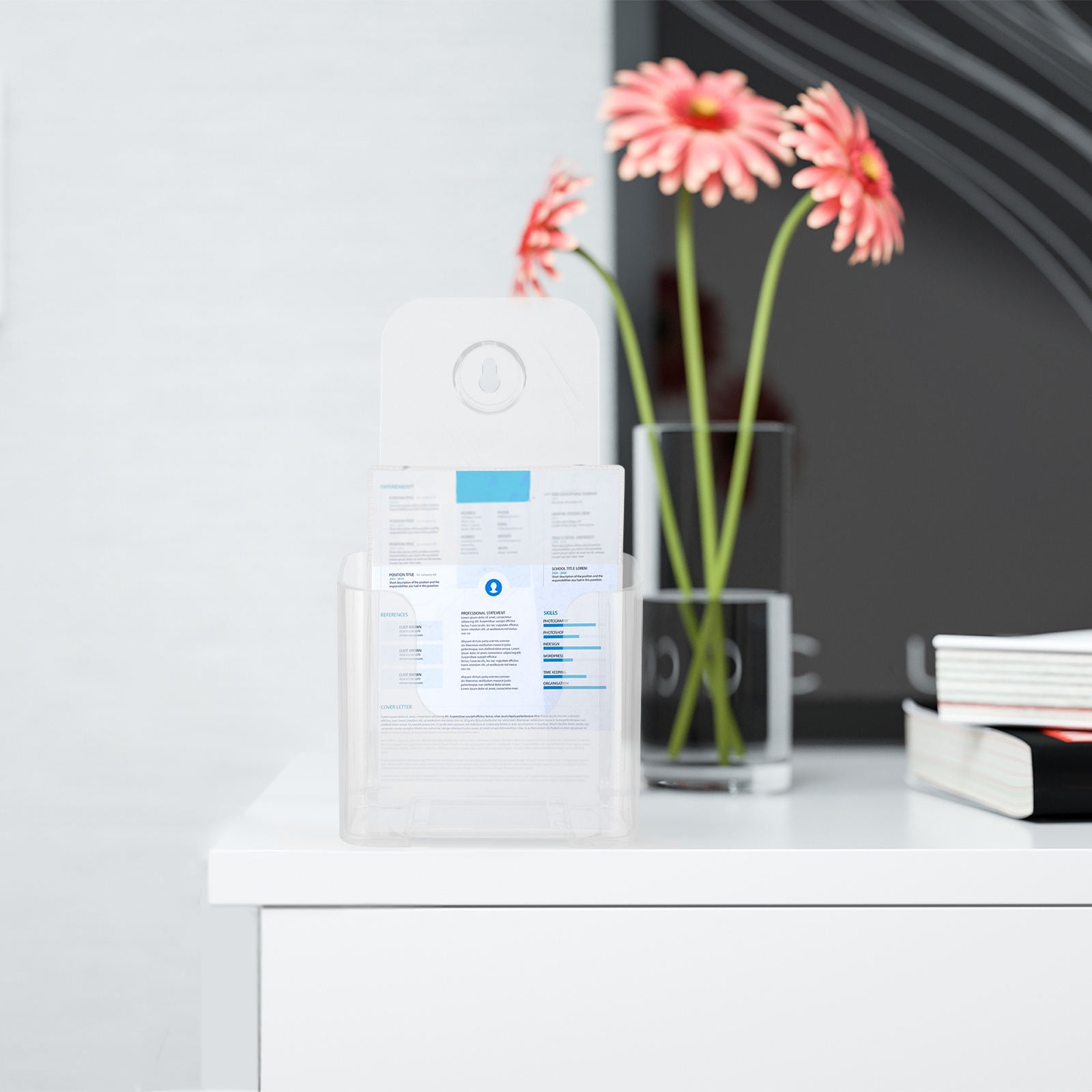 Worgeous Document Display Stand Magazine Vertical Wall Rack Folder File ...