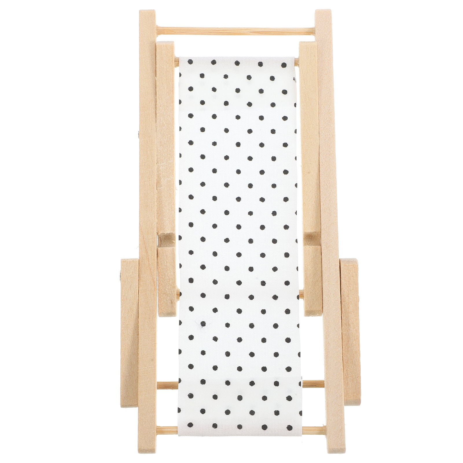 Worgeous Mini Beach Chair Model Black Wooden Decor for Doll House Micro ...
