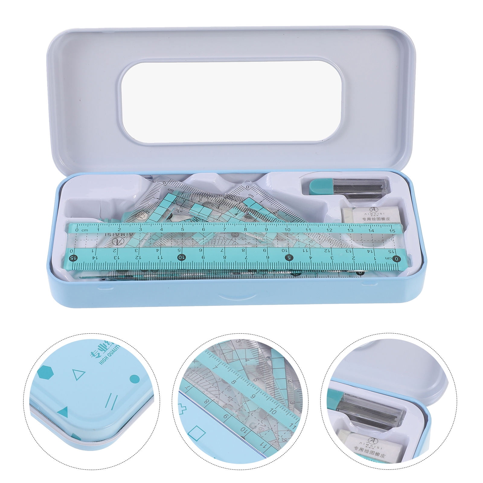 FONDOTIN 1 Set Triangle Board Compass Ruler Set for Architects ...