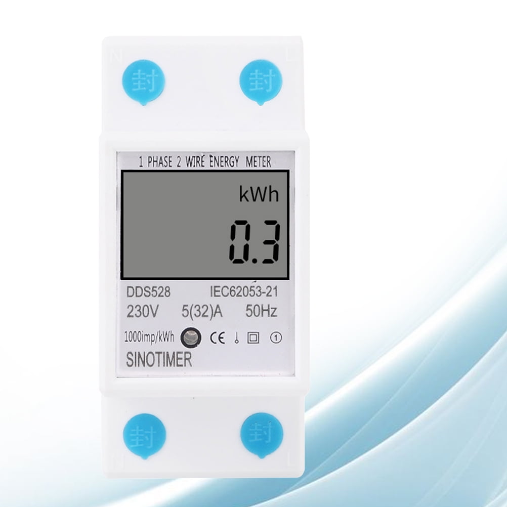 Worgeous Durable 5-32A Single Household Mini Energy Meter LCD Display ...