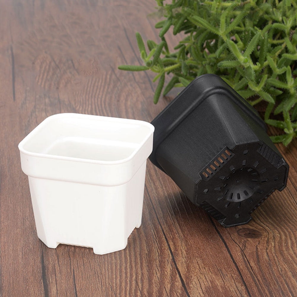 Worgeous Durable PP Material Black Flower Pots with Drainage Holes for ...