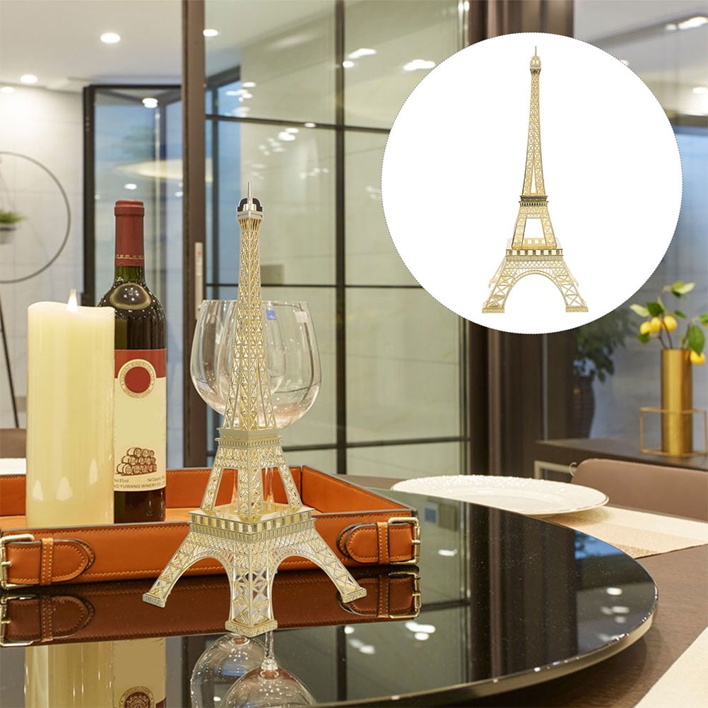 COSMOBETTY Tabletop Decoration Golden Metal Tower Model Home Office Decor 1Pcs 7.1x2.9x2.9in ...
