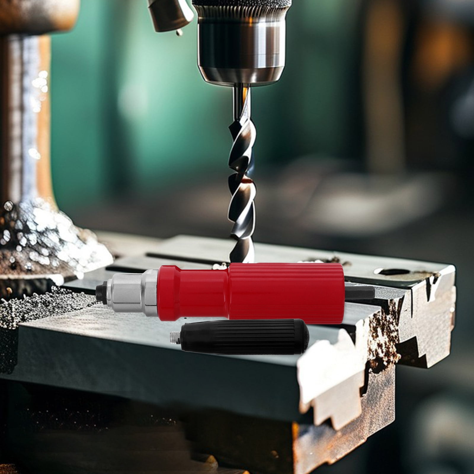 Worgeous Rivet Nut Setter Riveting Drill Adapter Red 1 Set - Walmart.com