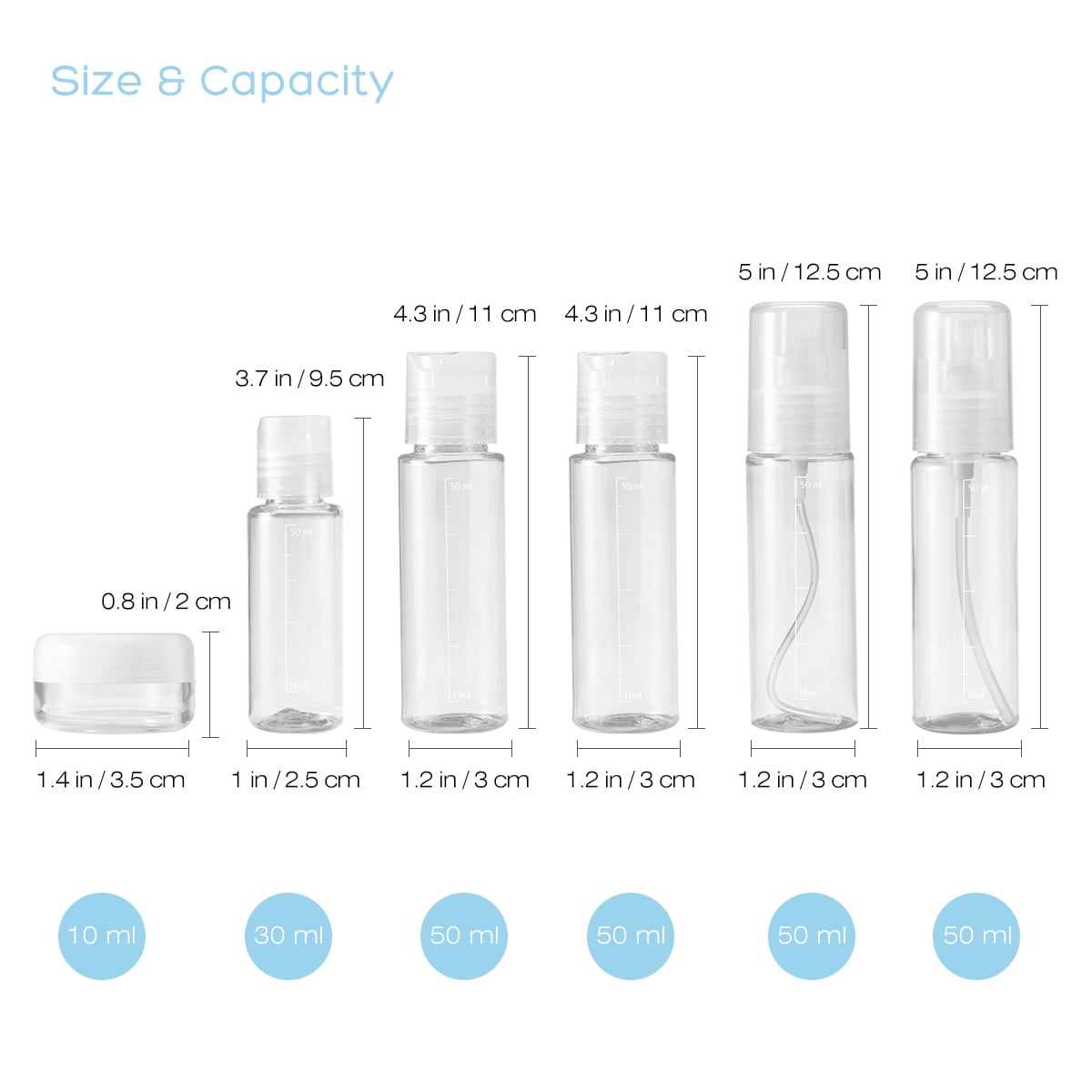 COSMOBETTY Travel Size Toiletry Bottles Toiletries Liquid Containers ...