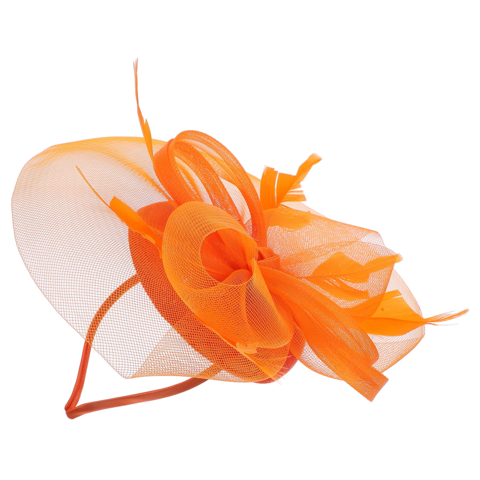 SWETRACE Bridal Headdress Fascinator Hat for Women Orange 1Pcs ...