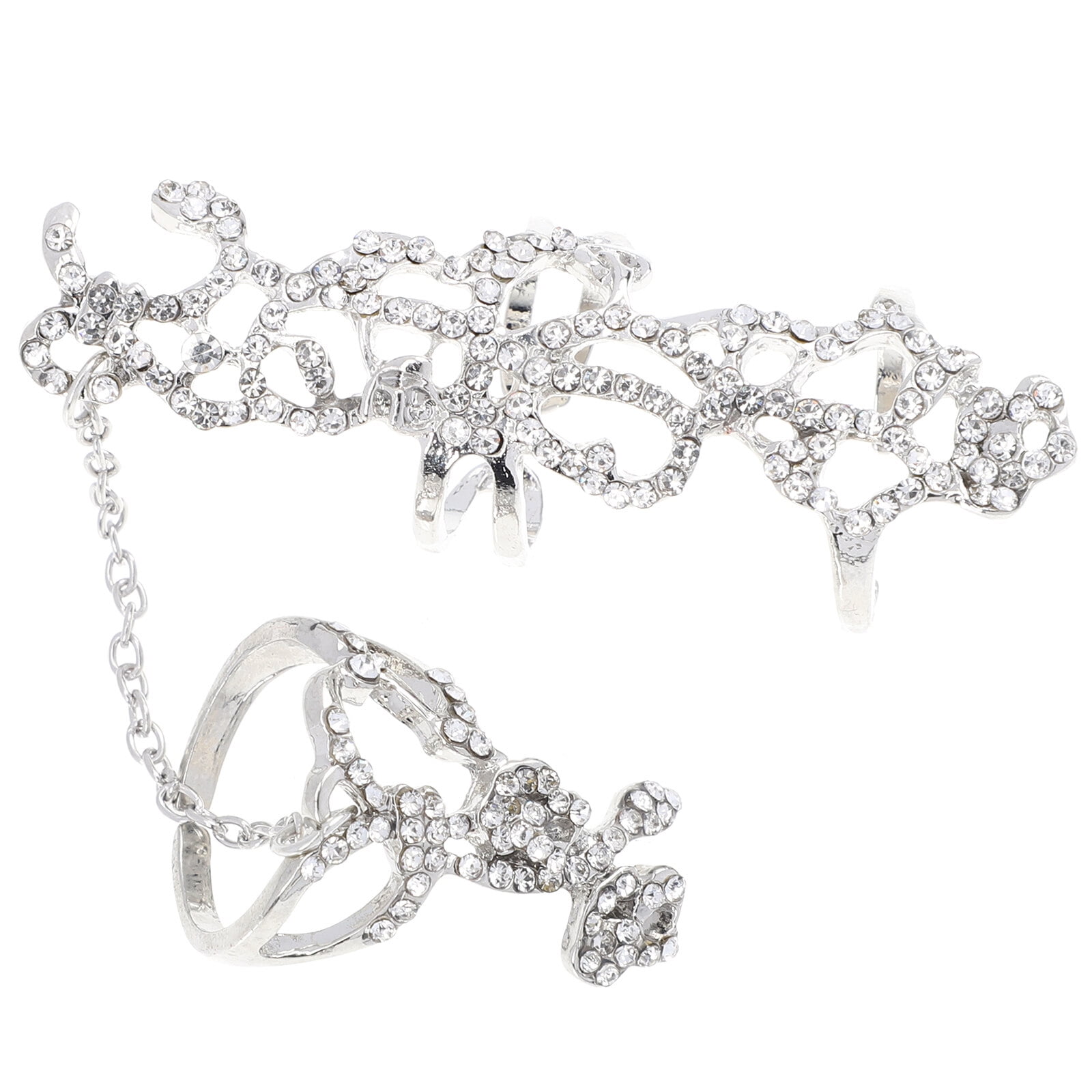 Worgeous Finger Wrap Ring Crystal Finger Ring Rhinestone Knuckle Circle ...