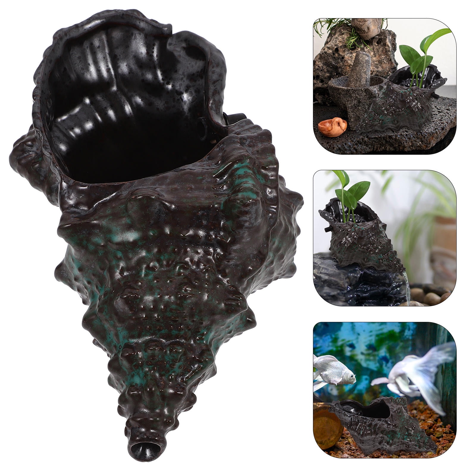 Worgeous Fish Tank Fountain Decorative Conch Water Fountain Indoor Fish ...
