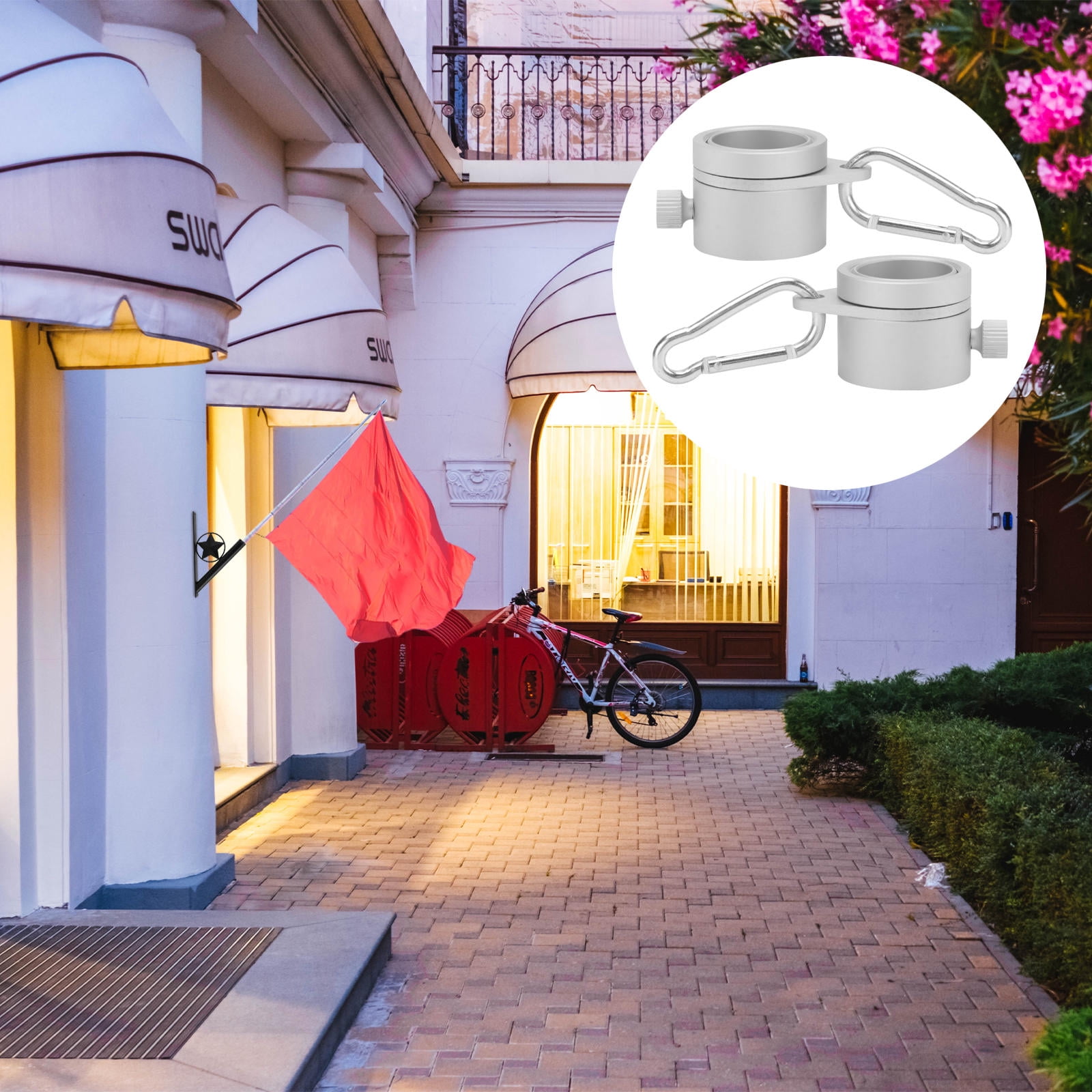 Worgeous Flagpole Mounting Ring Clip Made of Aluminum Alloy for Smooth ...