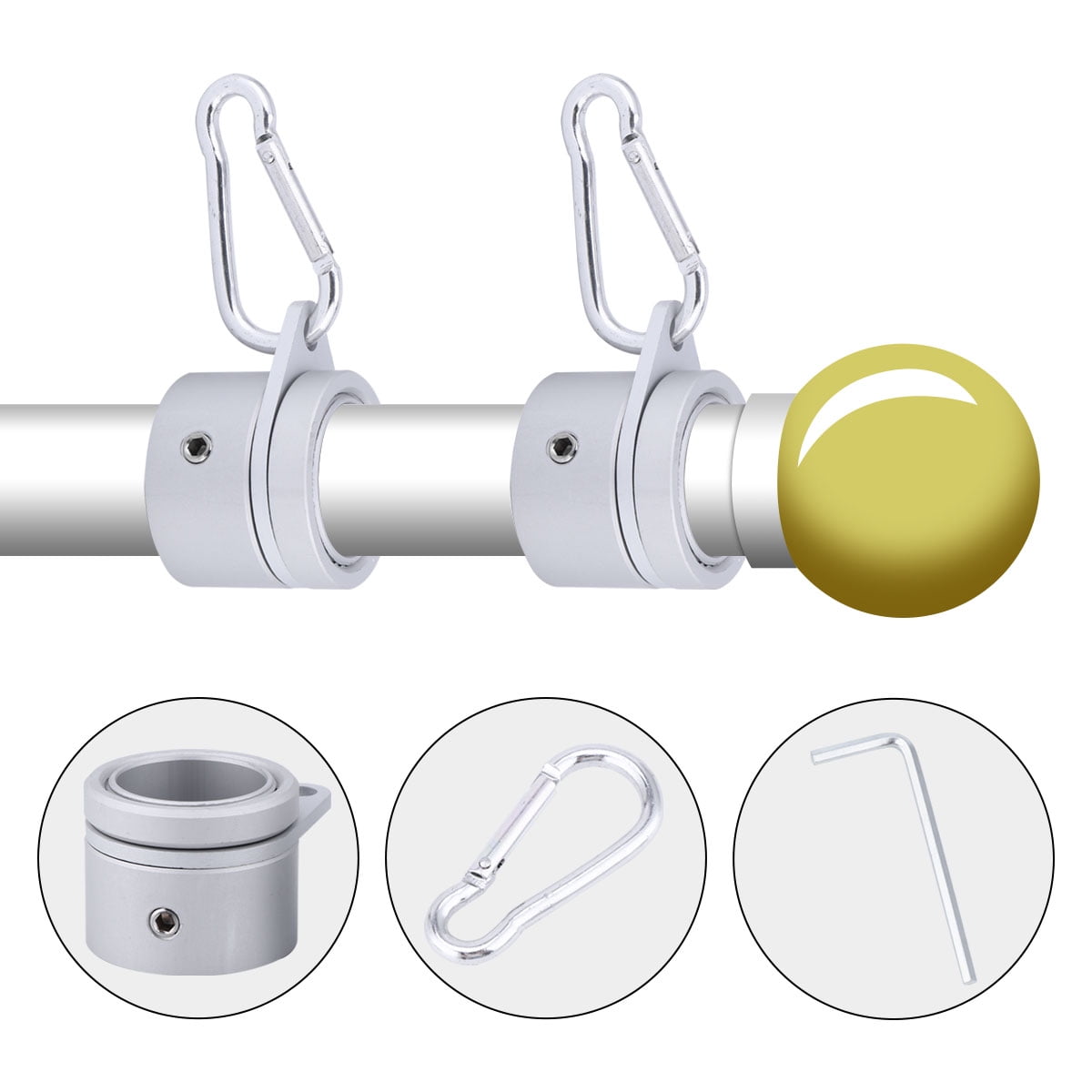 Worgeous Flagpole Swivel Ring Keep Rings from Spinning Aluminum Silver ...