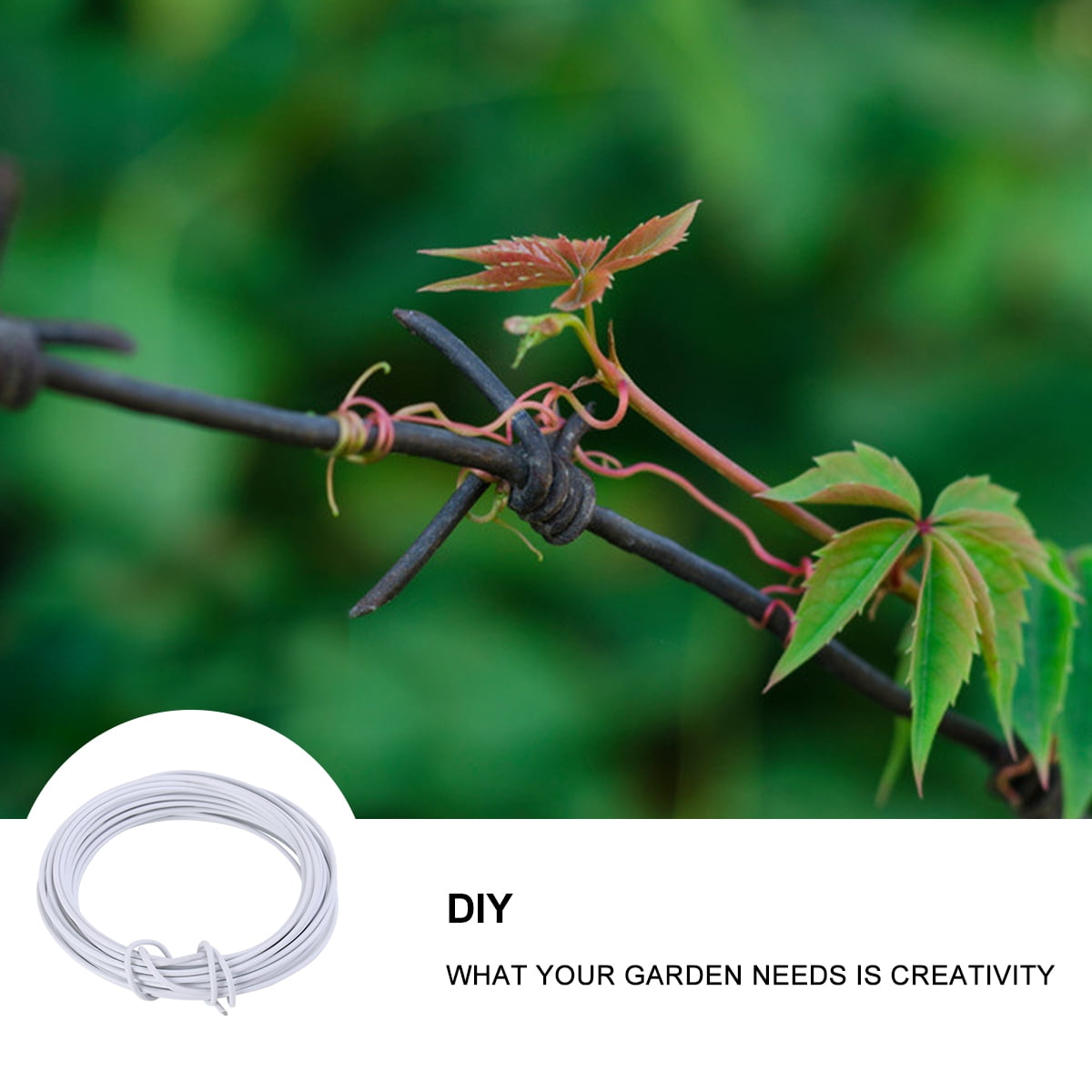 Worgeous Flexible Iron Wire White Durable Plastic Coated Gardening Wire ...