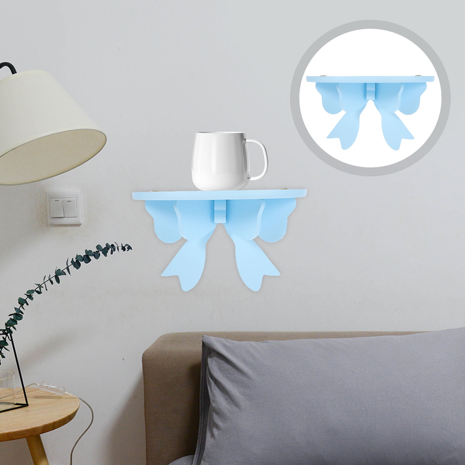 Worgeous Floating Wall Shelf Unique Bow Style Shelf for Wall Storage ...