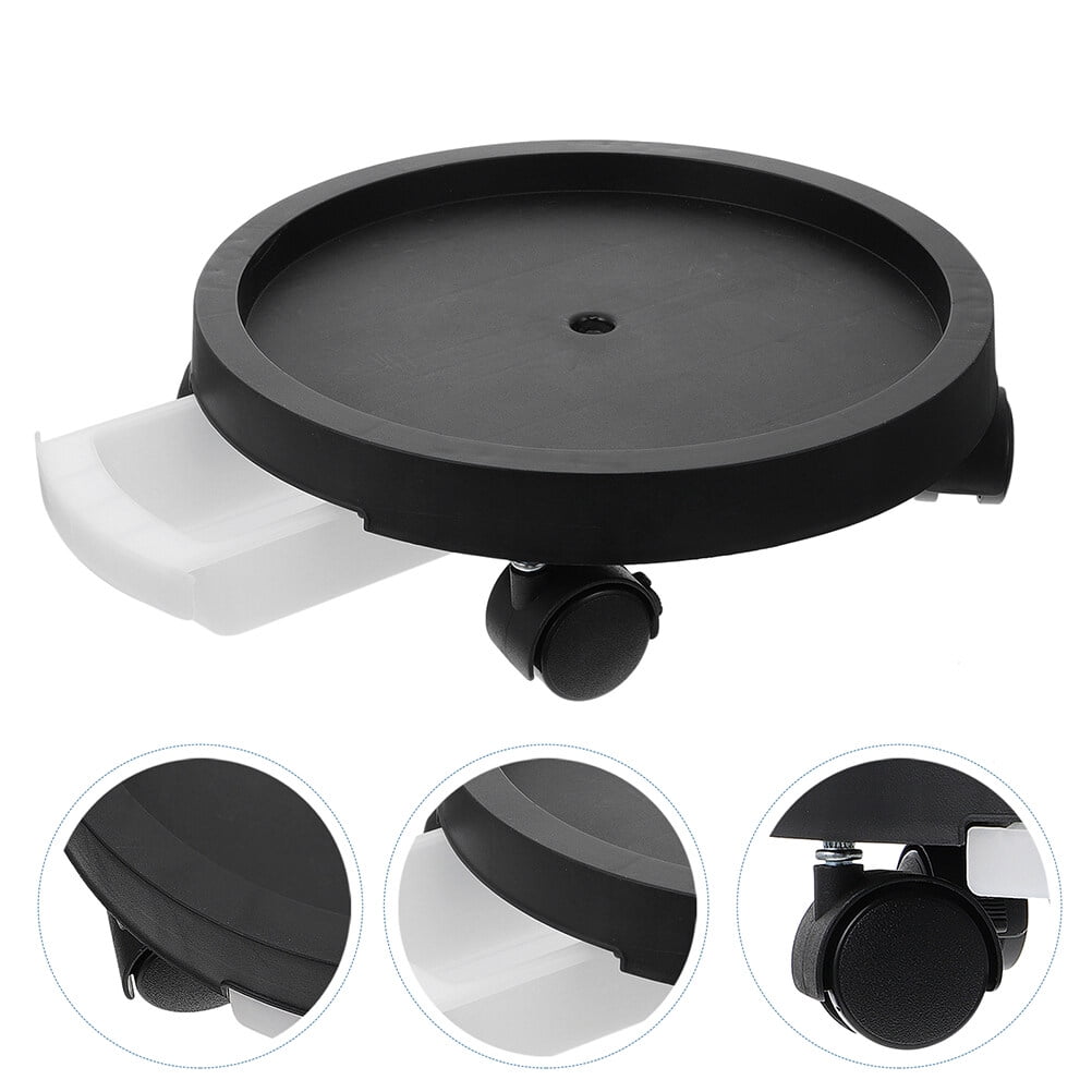 Worgeous Flower Pot Tray Plant Caster with Wheels Outdoor Cart Black ...