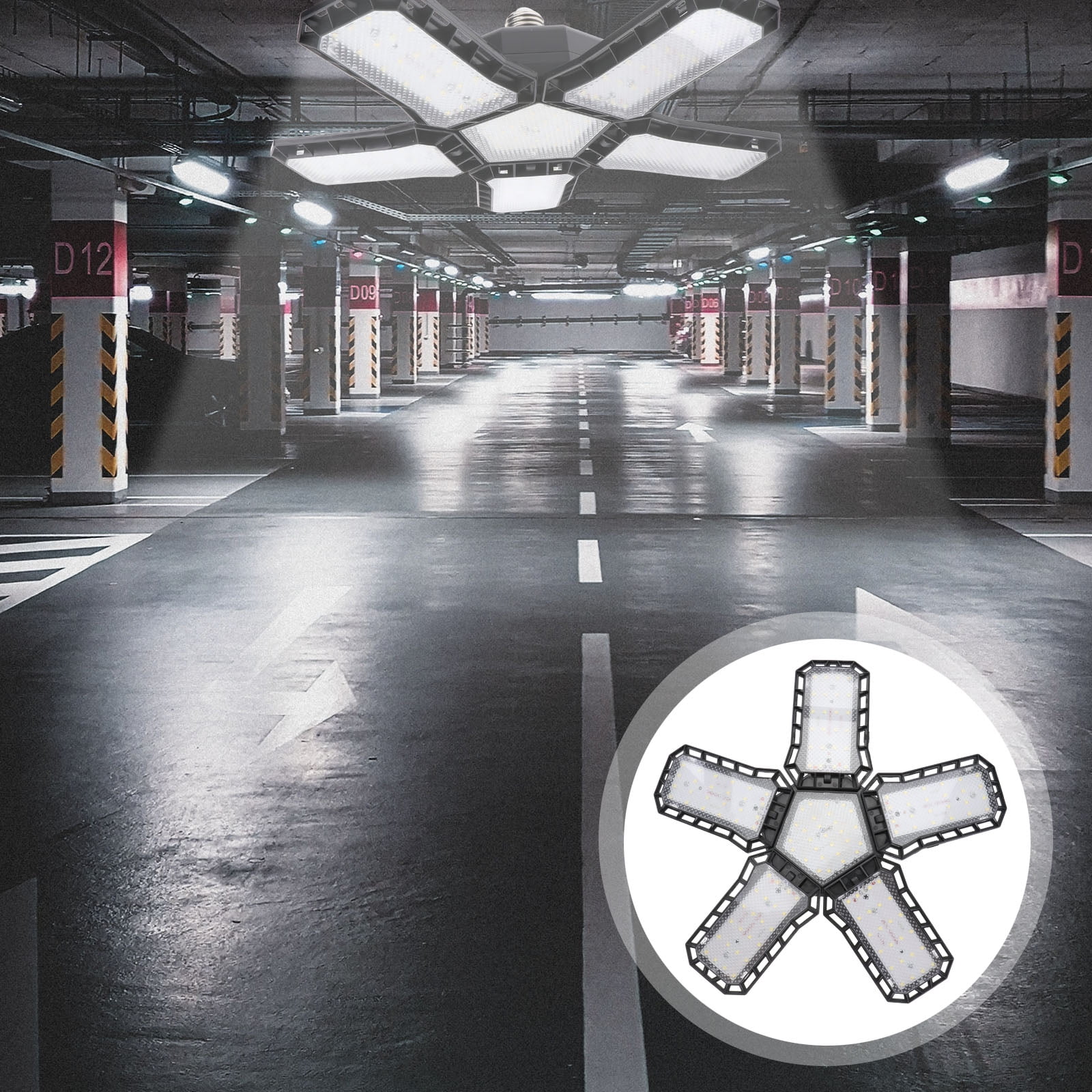 Worgeous Foldable LED Garage Light with Flexible Adjustment for ...