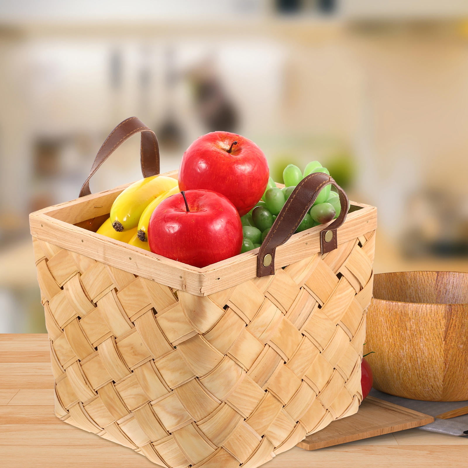 Worgeous Fruits Storage Basket Handle Design Fruits Basket Woven Fruits ...