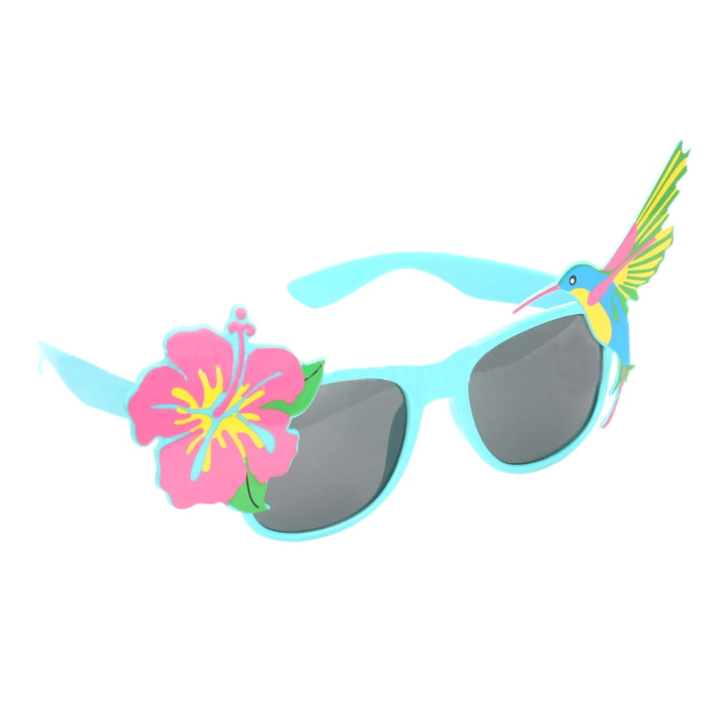 Worgeous Funny Glasses Hibiscus Flower and Hummingbird Eyewear Party ...