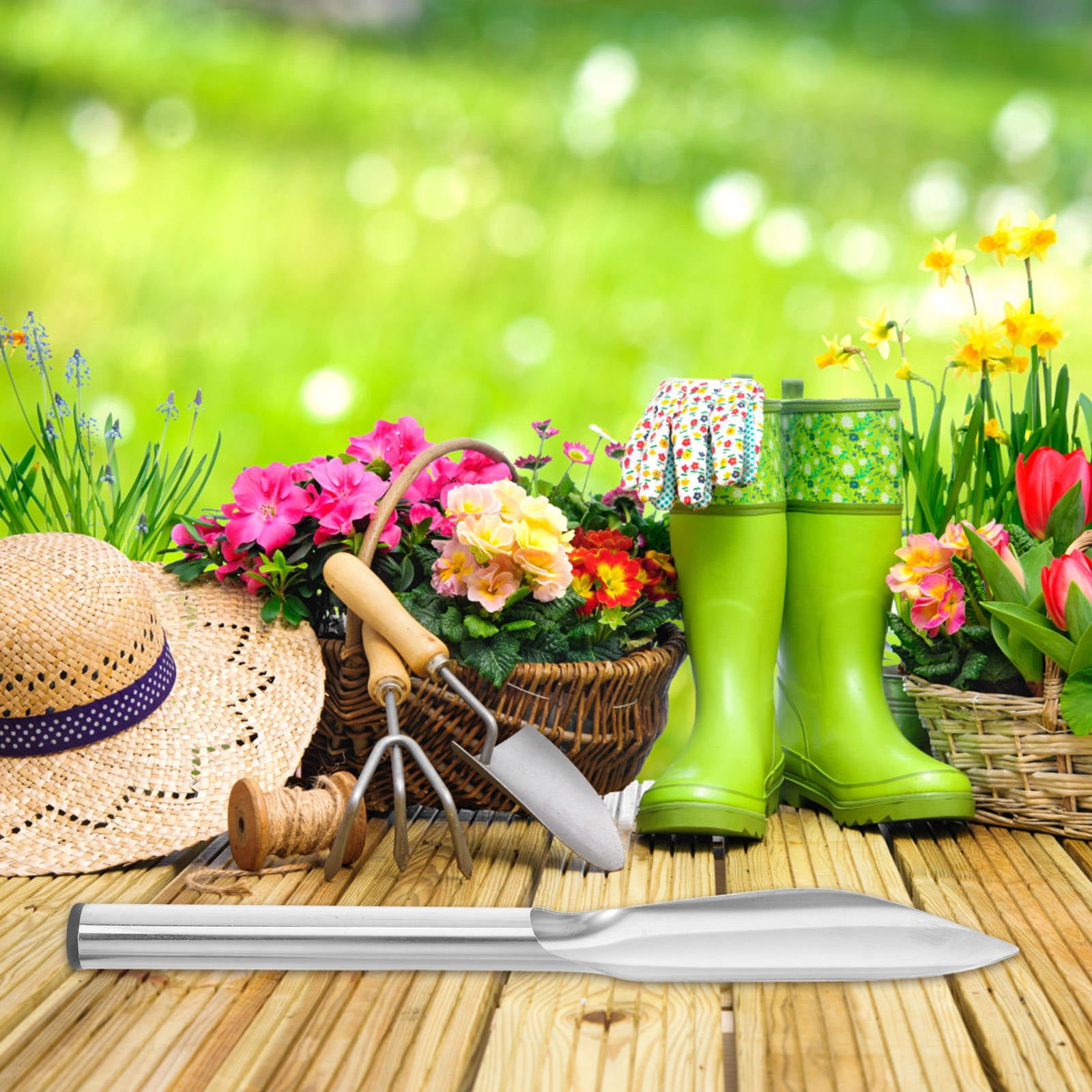 Worgeous Gardening Shovel Transplant Trowel Multifunction Tools Silver ...