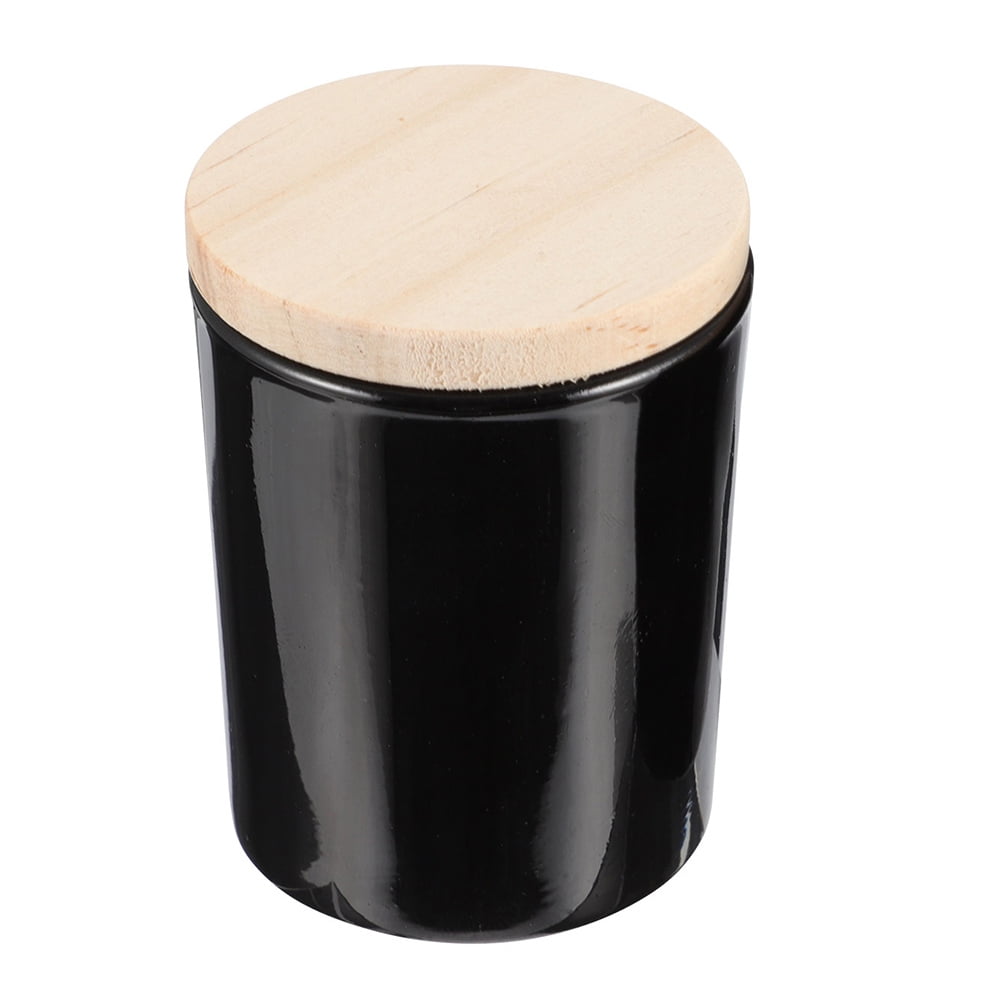 SEWCHICS Matte Finish Glass Jars Black for Bedroom 1Pack 3.2x2.9x2.9in ...